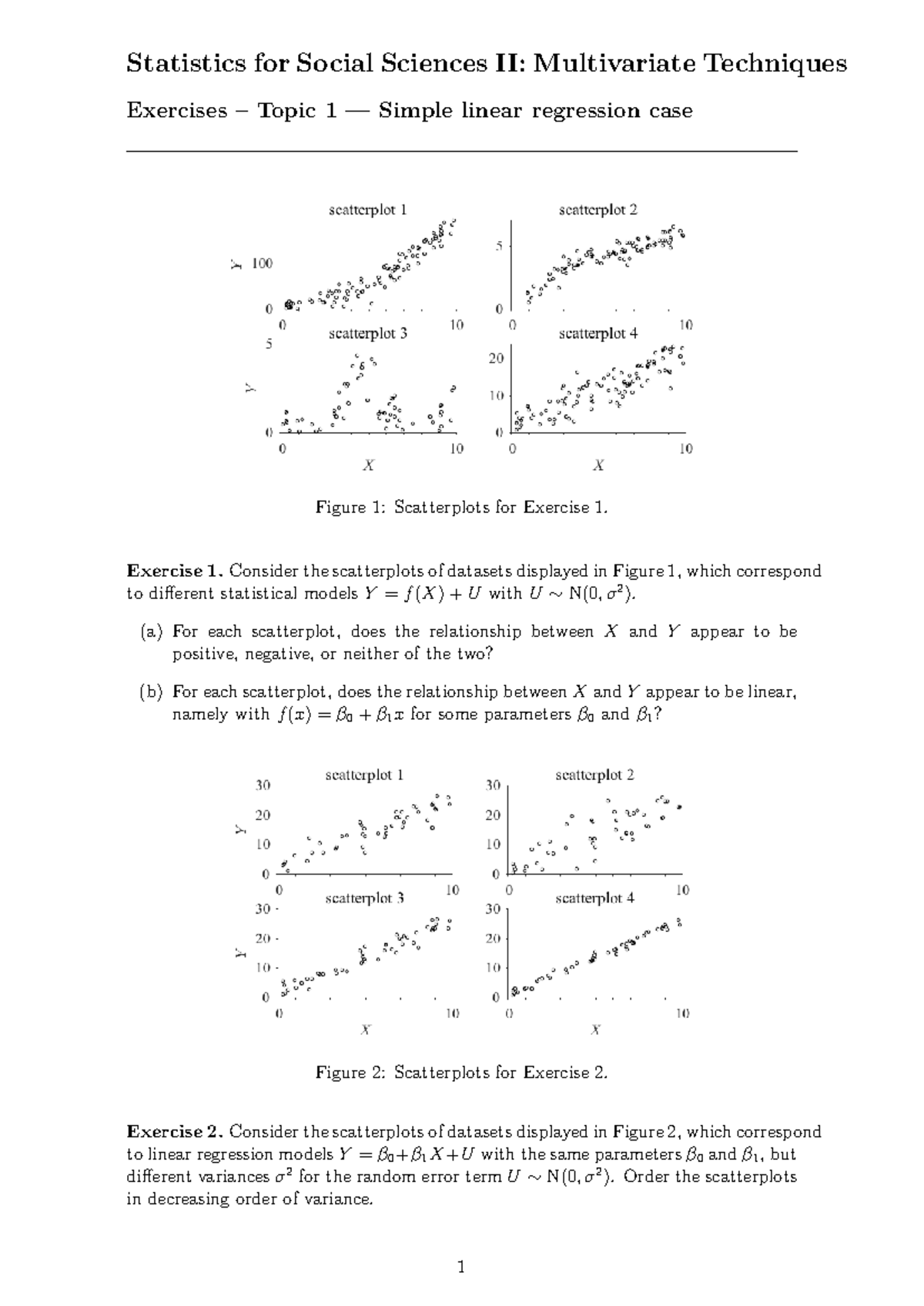 Ps T1simple Simple Linear Regression Statistics For Social Sciences Ii Multivariate 