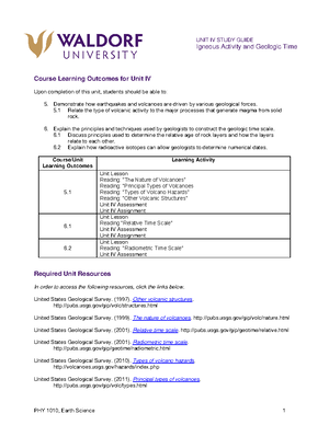 Unit I PSY 1010 - Study Guide - Course Learning Outcomes for Unit I ...