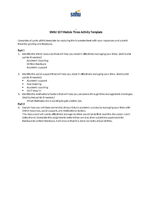 SNHU 107 Module Two Journal Template - SNHU 107 Module Two Journal ...