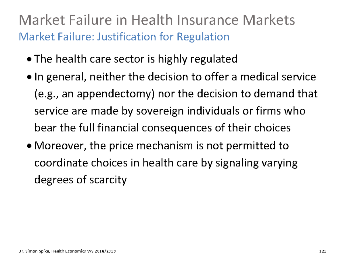04 market failure - Market Failure in Health Insurance Markets Market ...