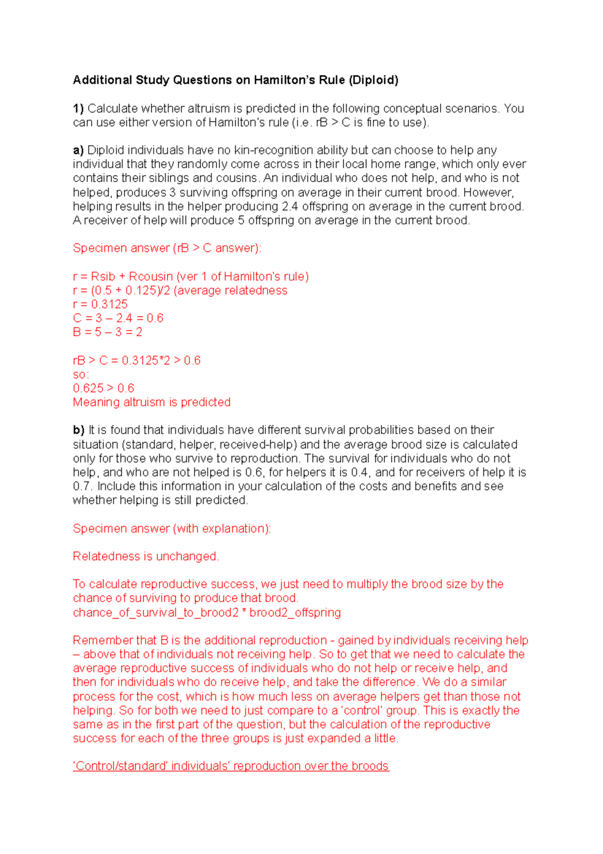 Additional Example Questions With Answers - Additional Study Questions ...