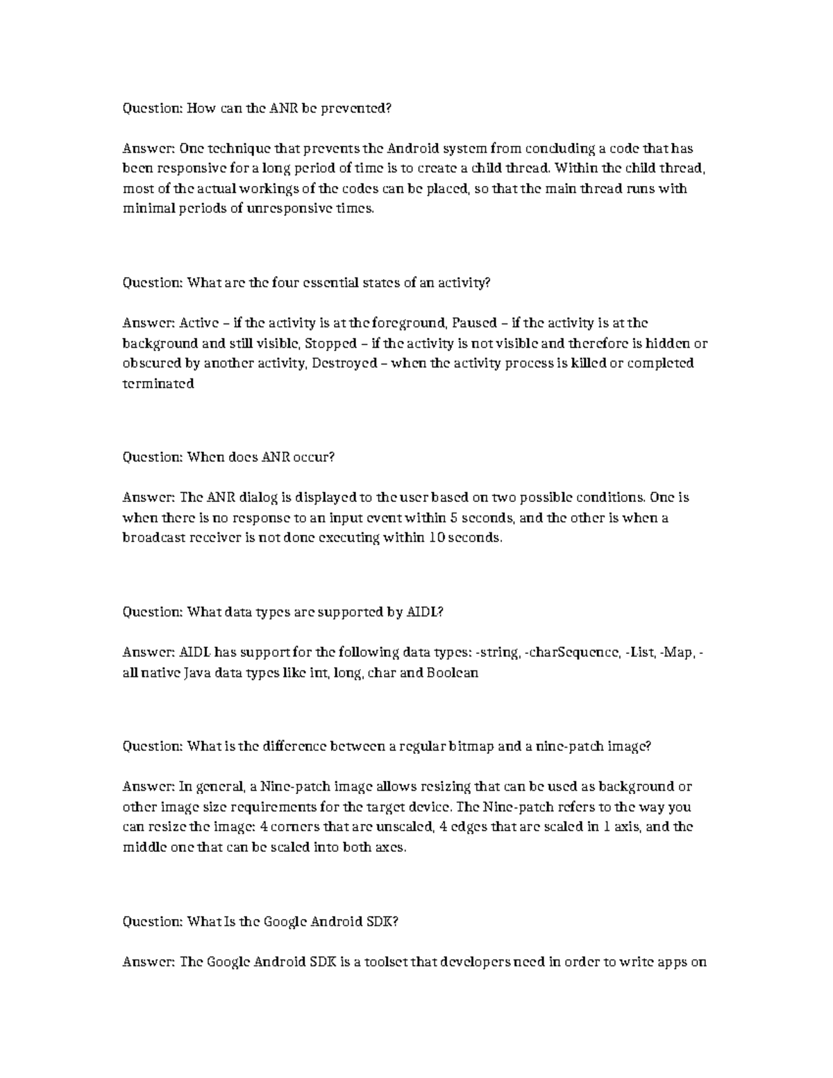 Canari cleped bevellers - Question: How can the ANR be prevented ...