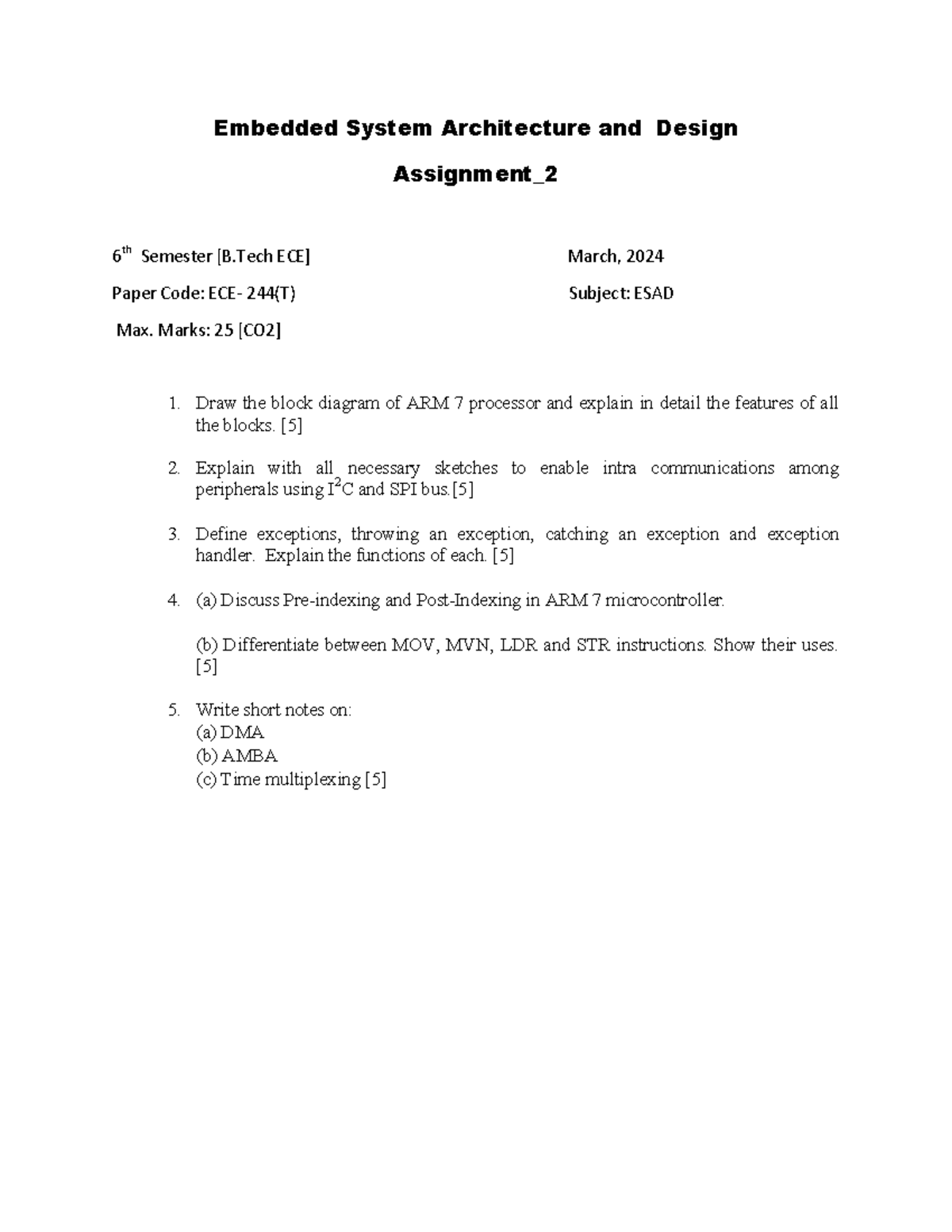Assignment 2 2024 Embedded System Architecture And Design Assignment 3712