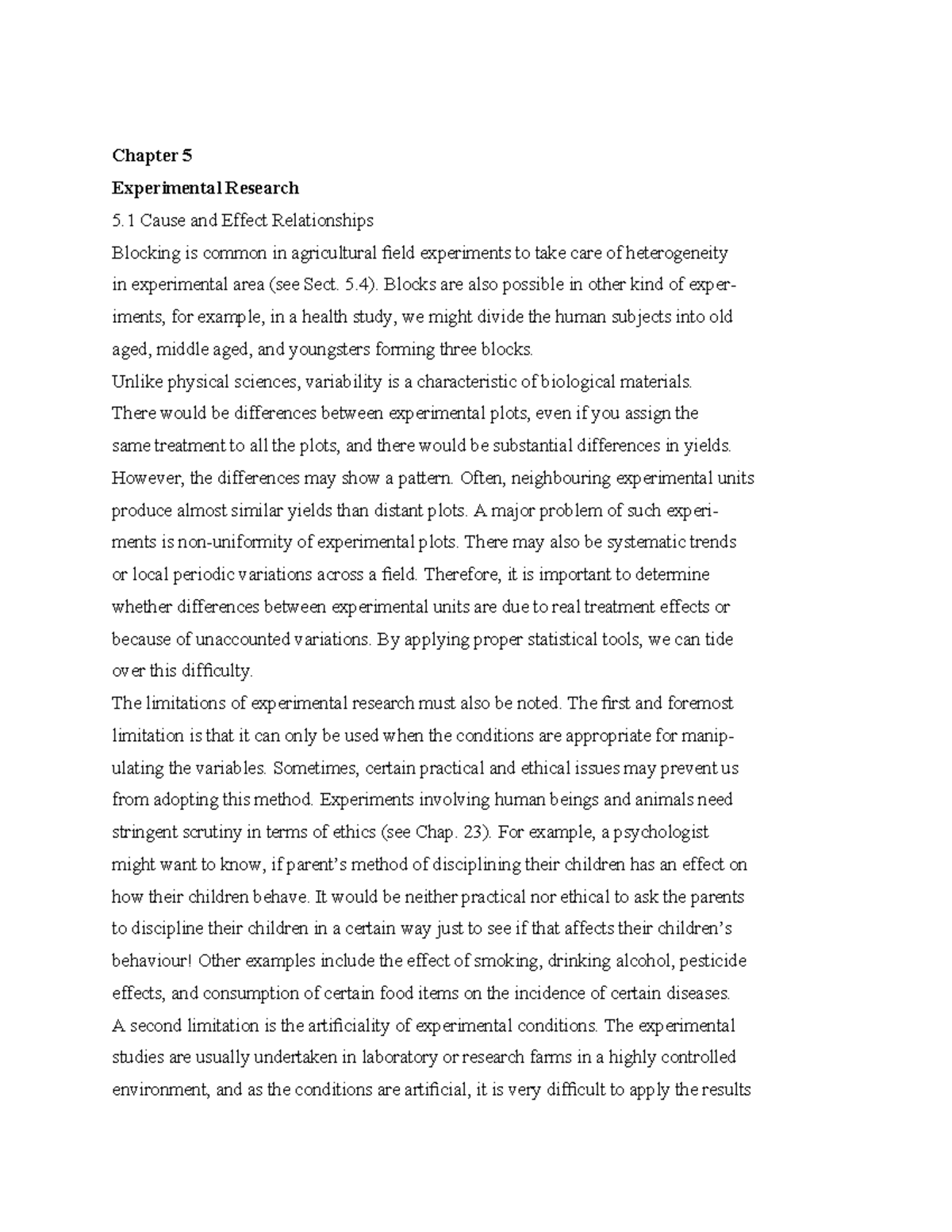 Research Methodology Chapter 5 - Chapter 5 Experimental Research 5 ...