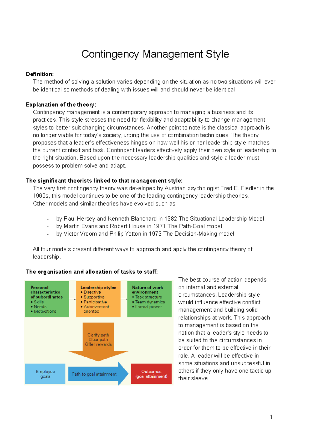 Contingency Management Style - Contingency Management Style Definition ...