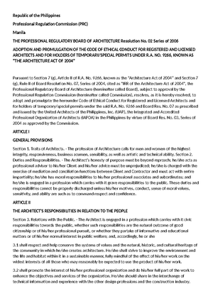 RA-9266 The-Architecture-Act-of-2004 IRR - Implementing Rules and ...