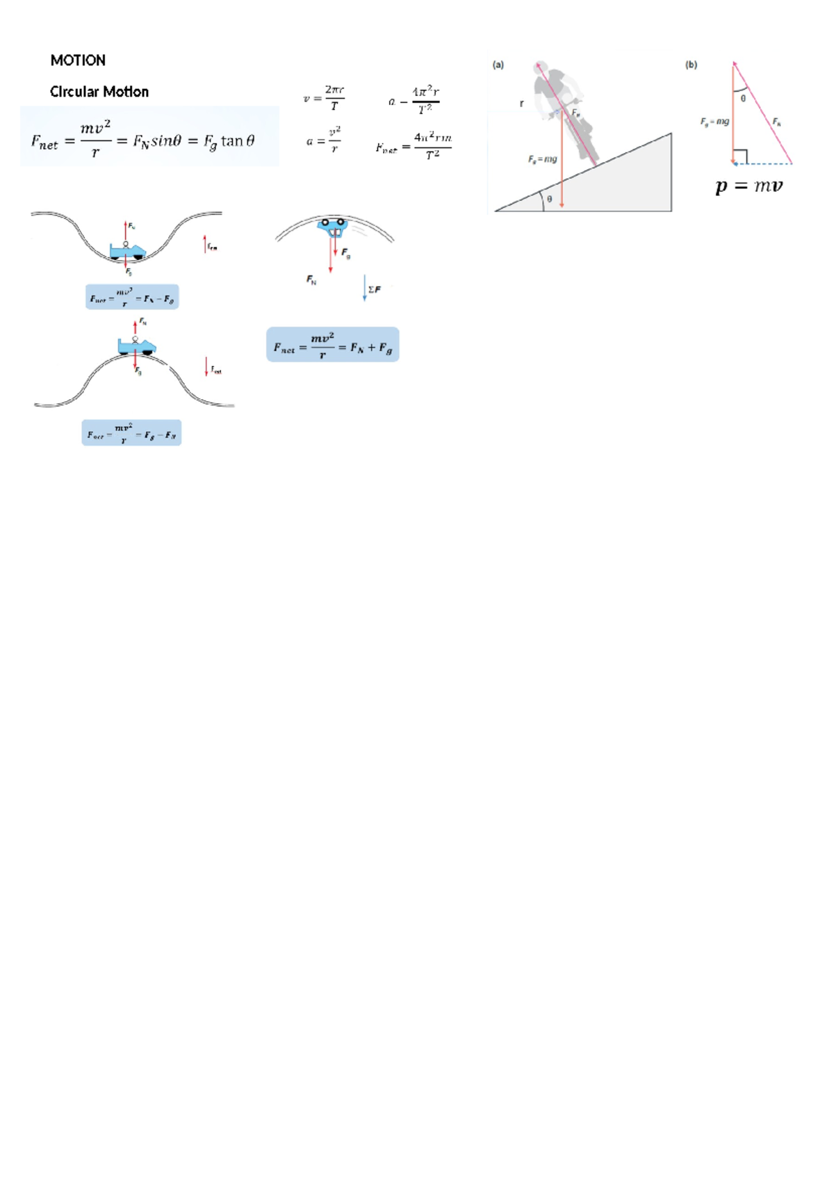 EOY Summary - MOTION Circular Motion Momentum Elastic if total KE is ...
