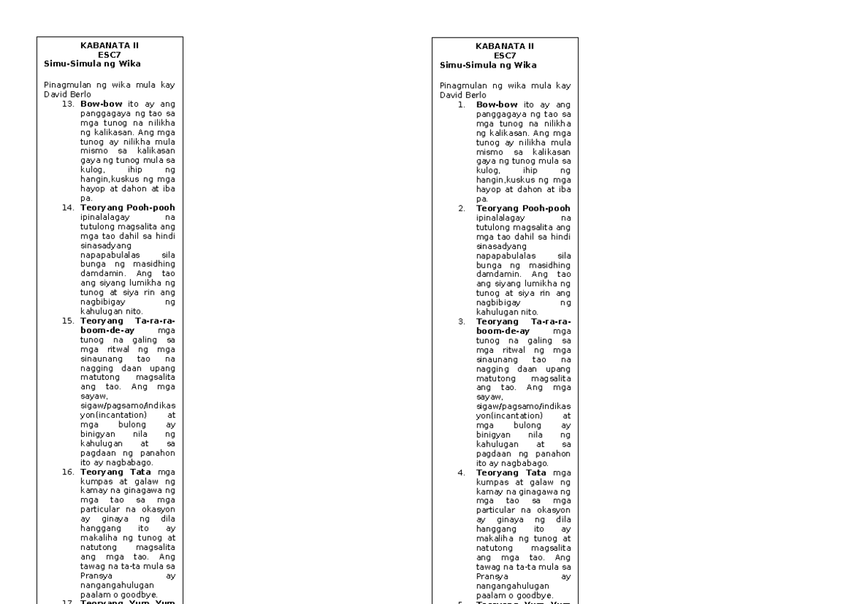 Kabanata II ESC7 Lecture - KABANATA II ESC Simu-Simula ng Wika ...