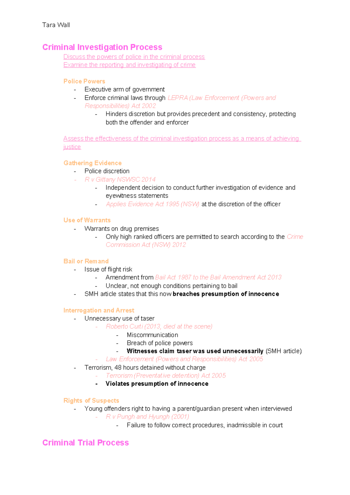 Crime Essay Plans ALL Topics - Criminal Investigation Process Discuss ...