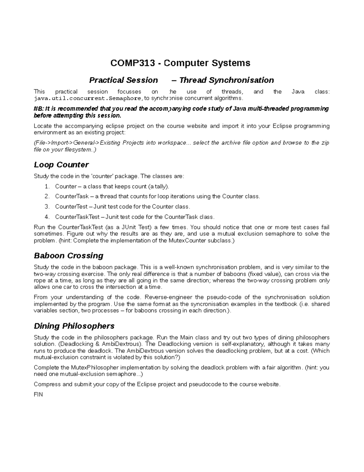 COMP313 Prac04 2016 ddd ddddd dddddddd - COMP313 - Computer Systems Practical Session 02 ...