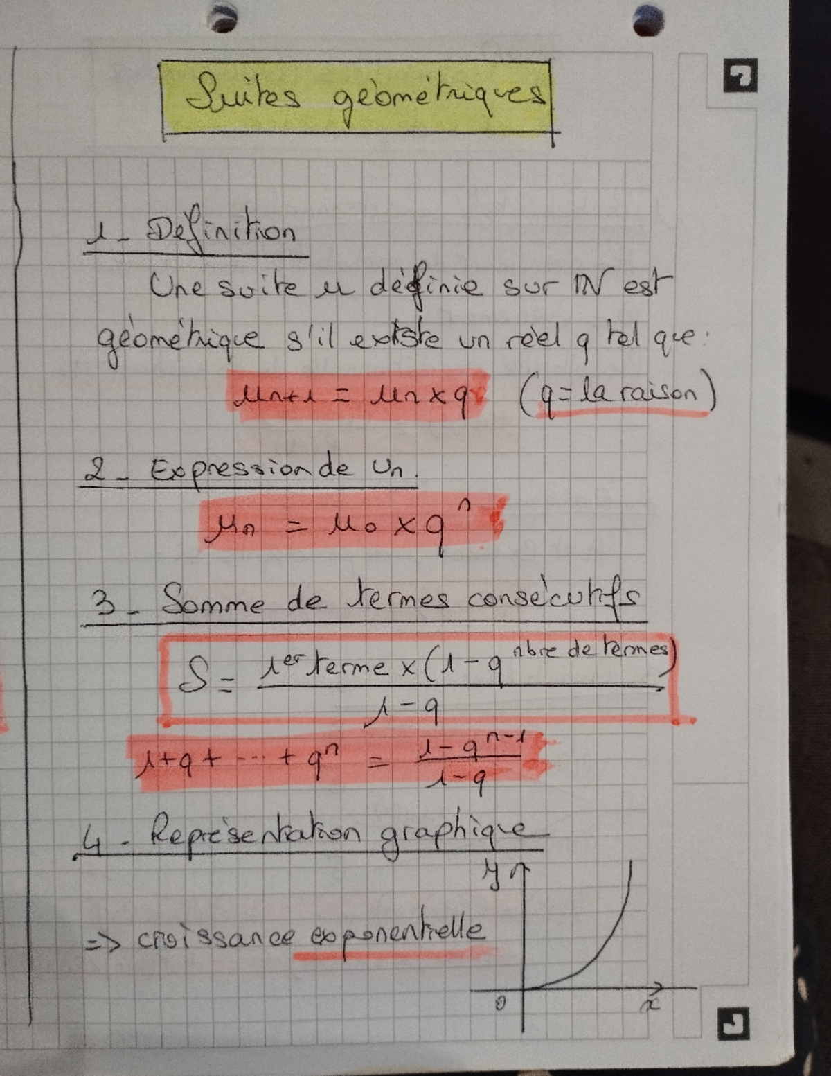 Suites géométriques Lecon - Mathématiques - Studocu