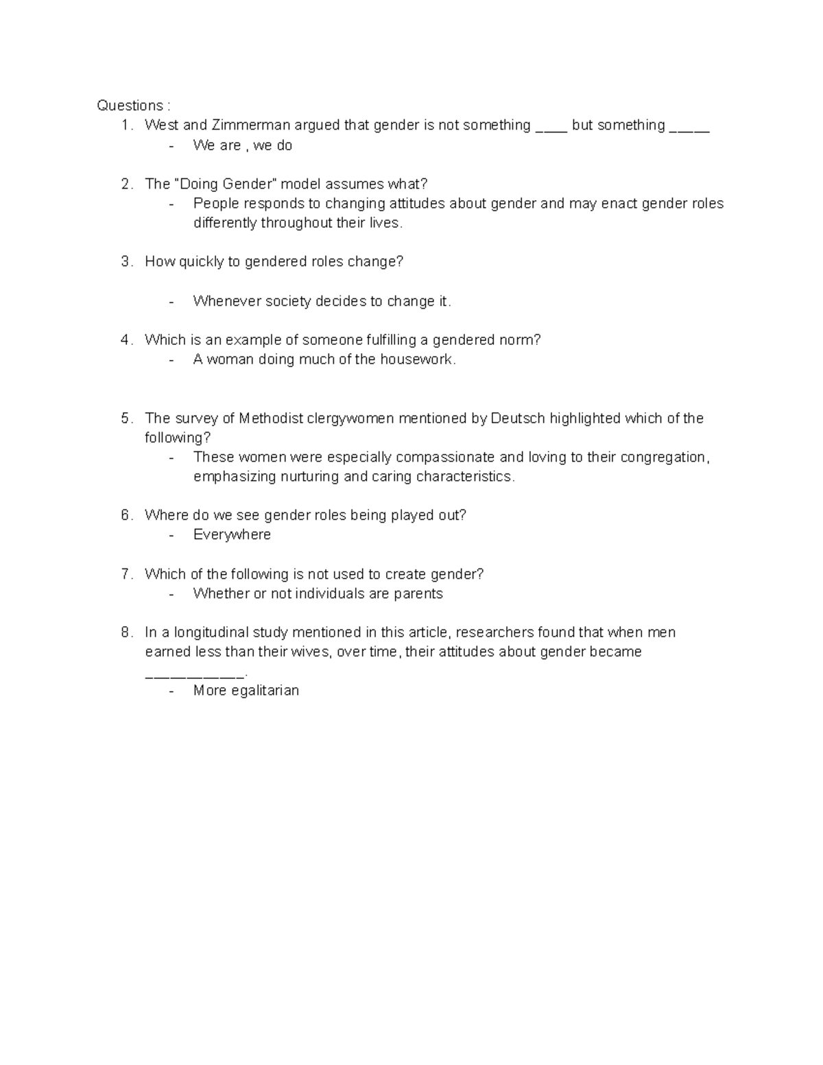 Quiz 7 - quiz 7 questions and answers - Questions : 1. West and ...