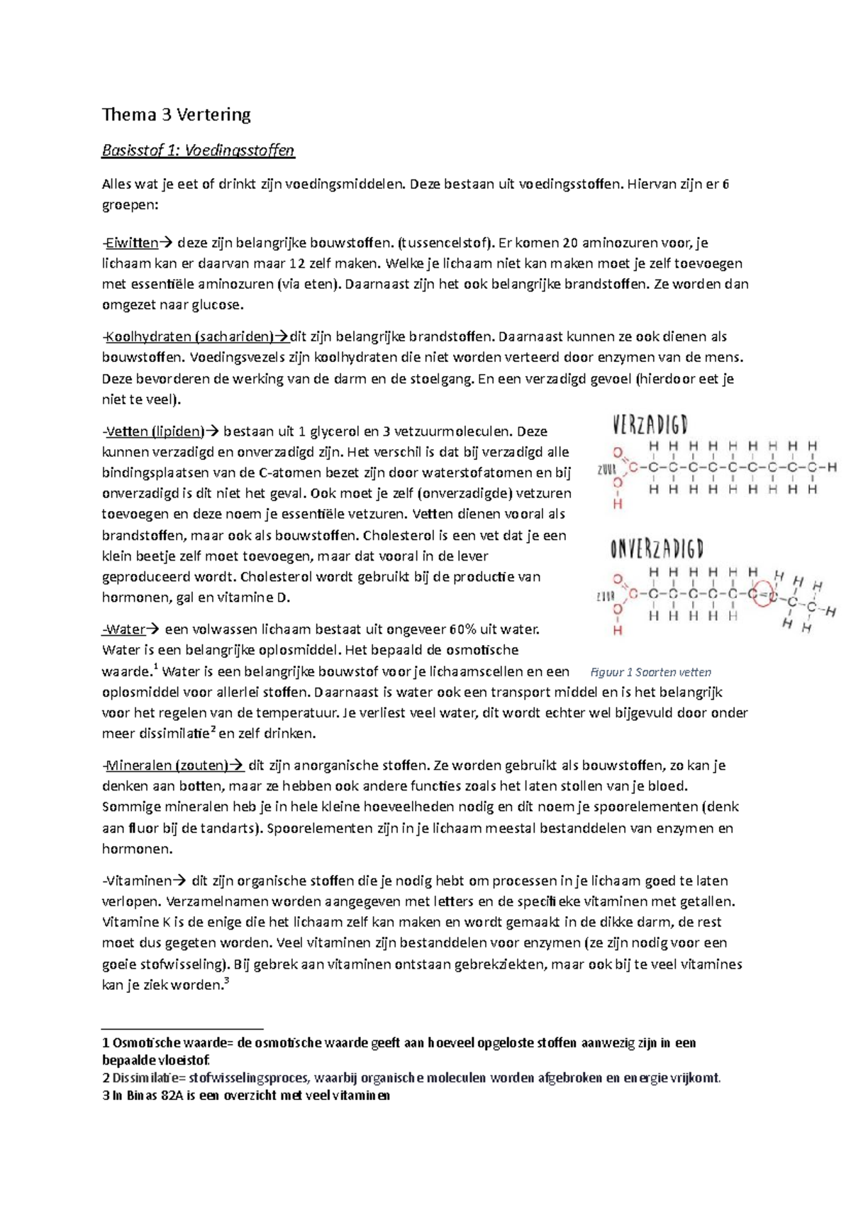 Samenvatting biologie vertering - Thema 3 Vertering Basisstof 1 ...