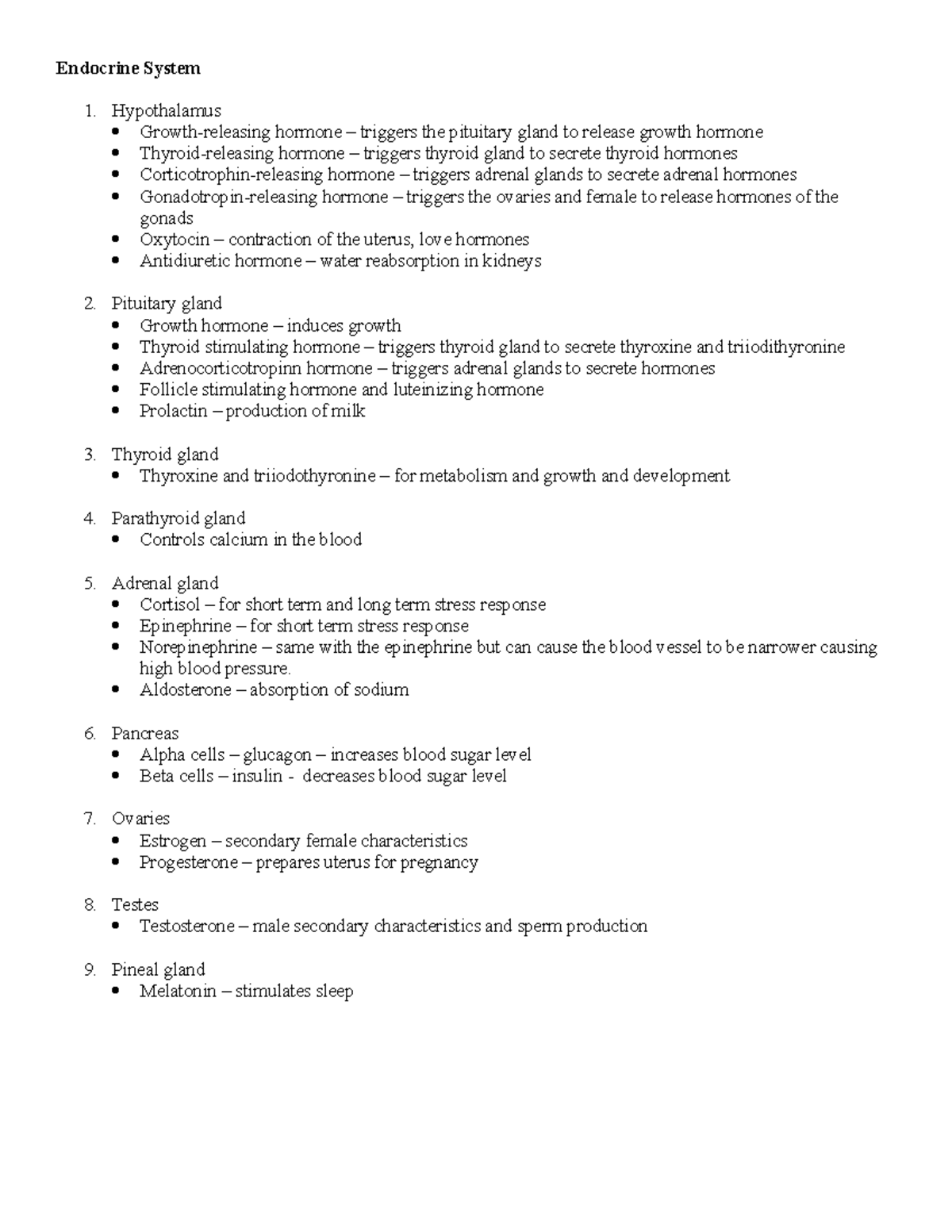 Endocrine-System - This is a lecture note about endocrine system, I ...