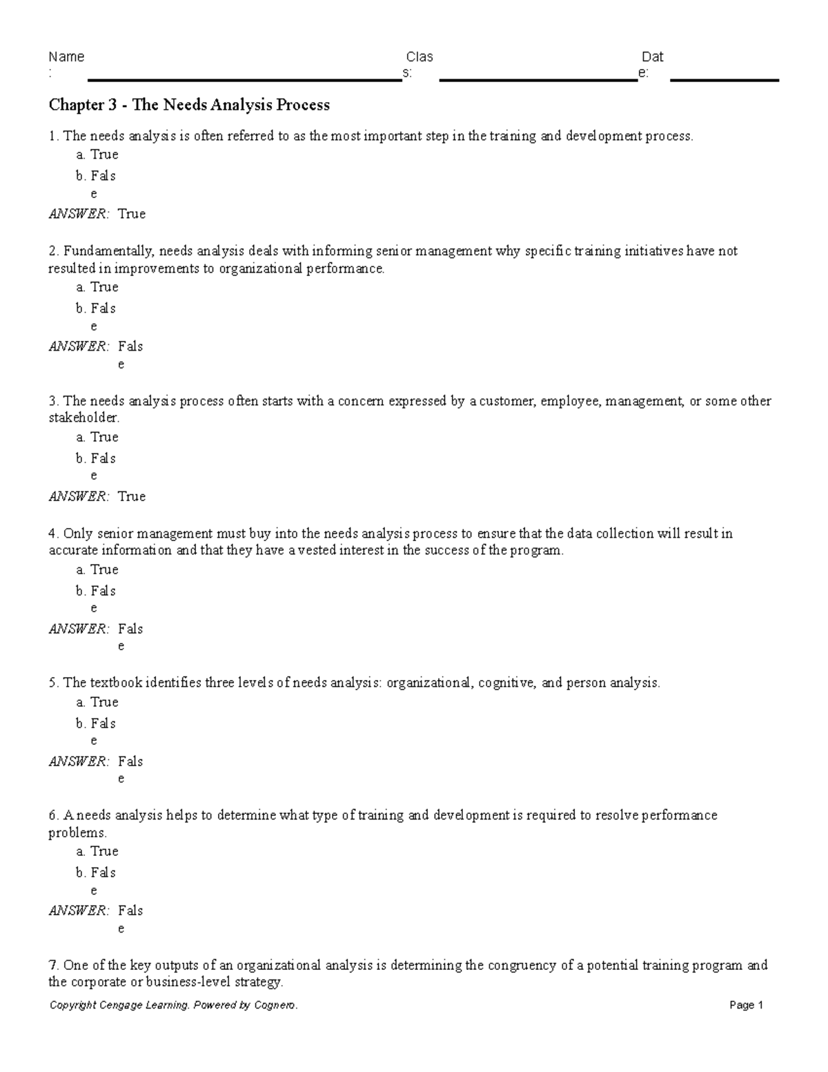 Chapter 3 The Needs Analysis Process - : s: e: Chapter 3 - The Needs ...