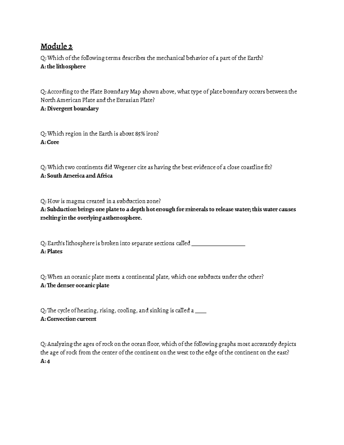 Geology HW Questions - Module 2 Q: Which of the following terms ...