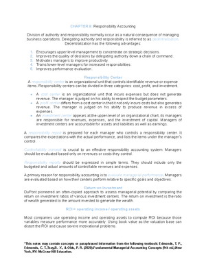 Principles of Managerial Accounting- Chapter 7 Notes - CHAPTER 7 ...