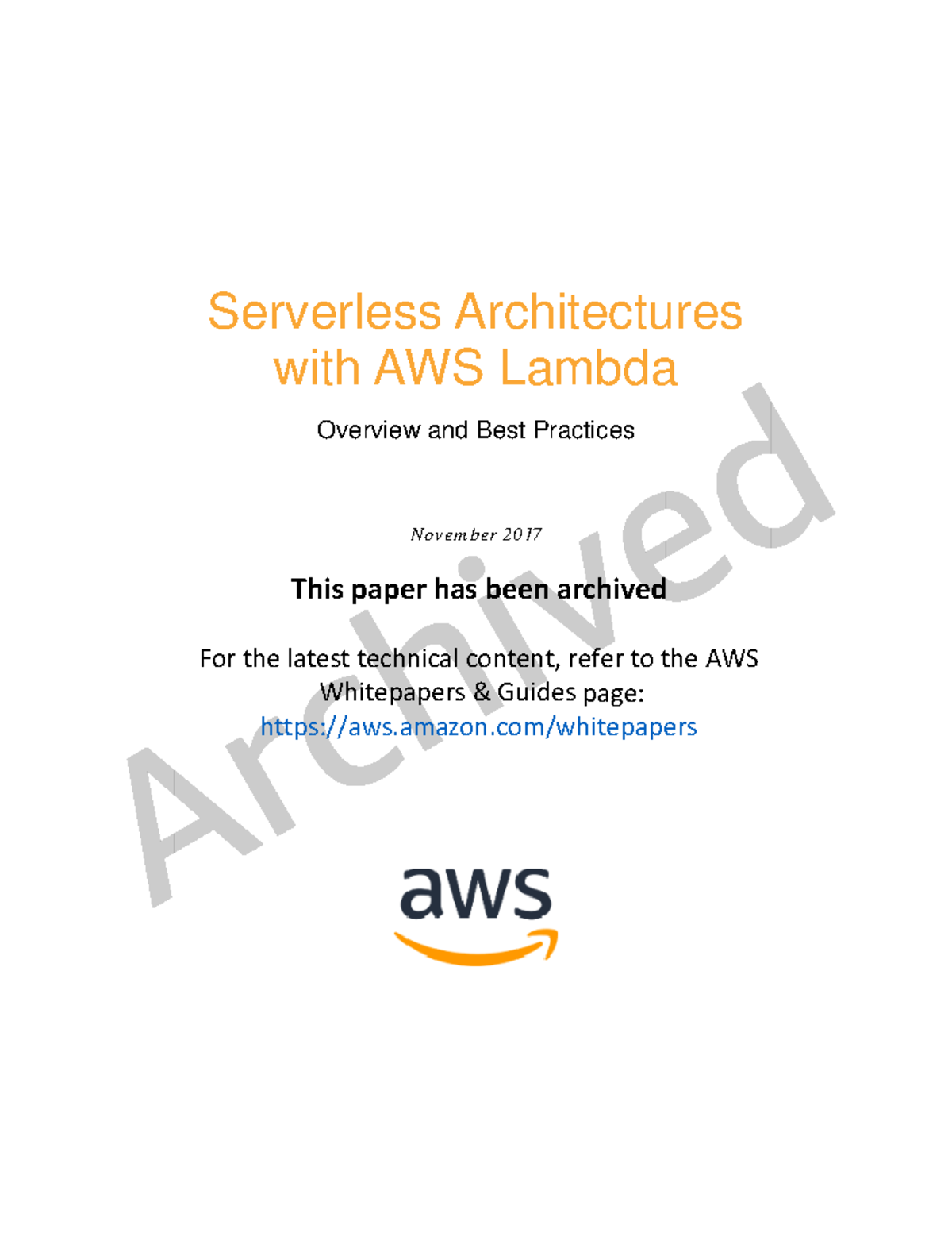 Serverless architectures with aws lambda - This paper has been archived ...