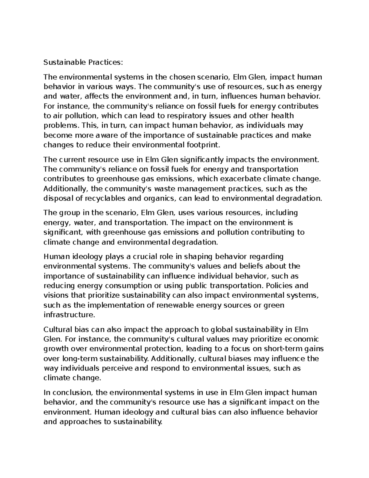 Module Three Project Draft One - Sustainable Practices: The ...