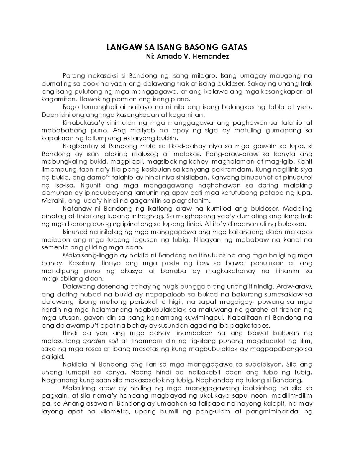 Langaw sa Isang Basong Gatas (Amado Hernandez) - LANGAW SA ISANG BASONG ...