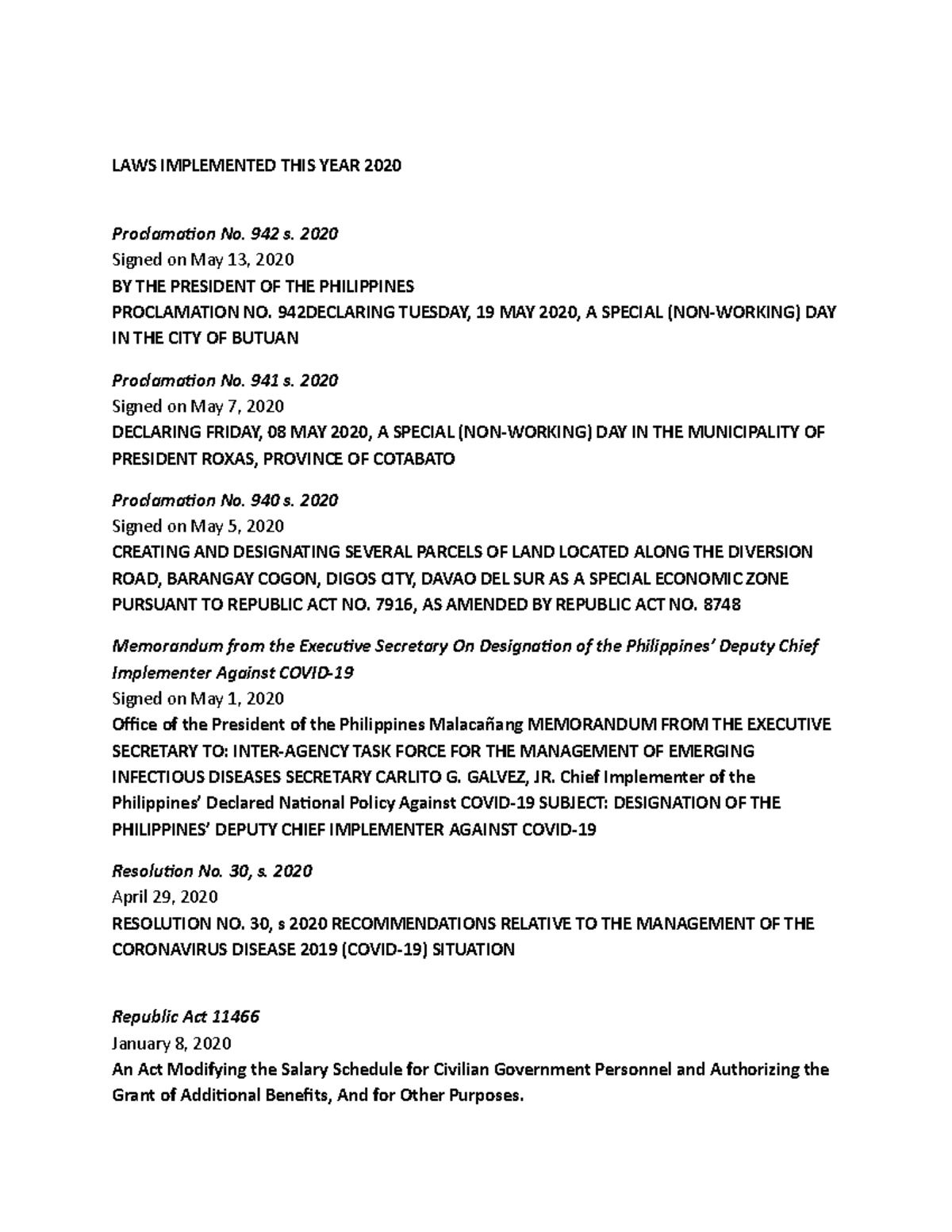 Laws related to social work implemented this 2020 - Social Work and Social Welfare Principles ...