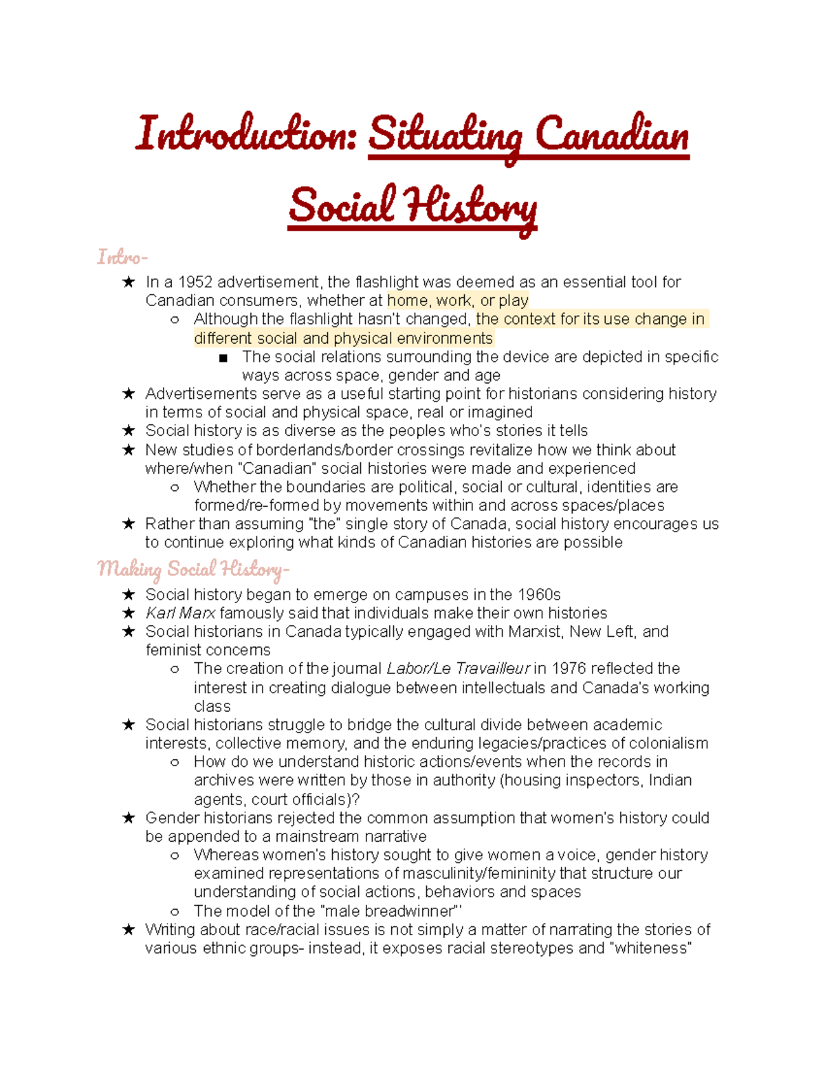 Introduction Situating Canadian Social History (HWP) - Introduction ...