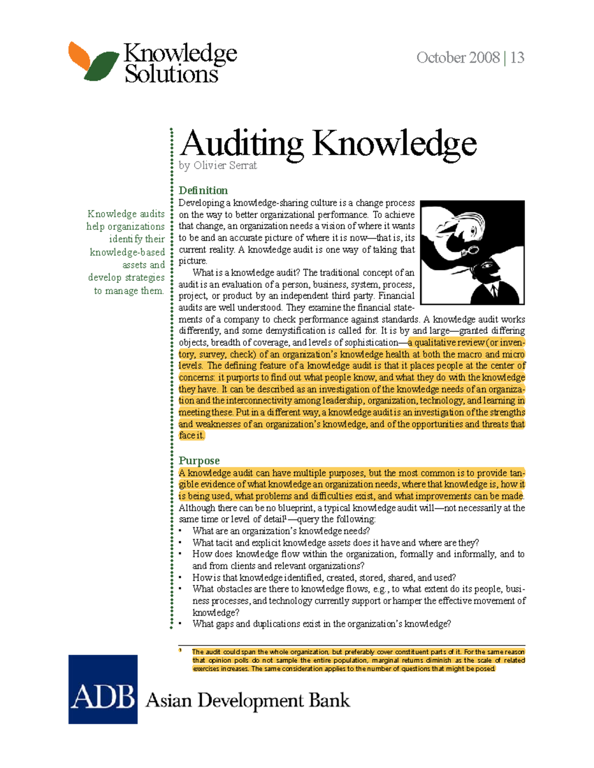Auditing-knowledge - Solutions October 2008 | 13 Knowledge audits help ...