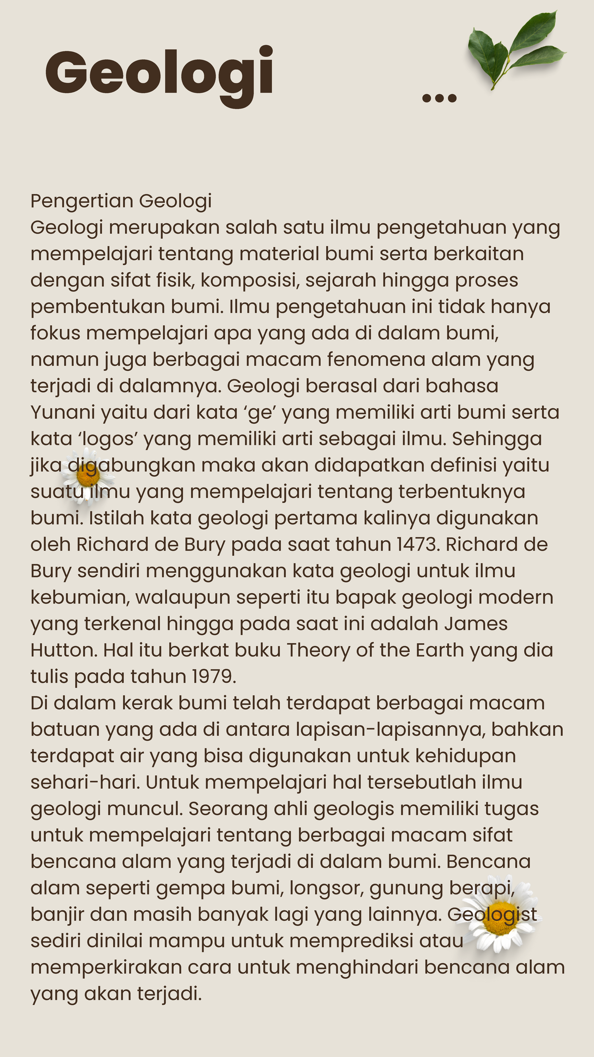 4. Pengertian Ilmu Geologi - Pengertian Geologi Geologi merupakan salah ...