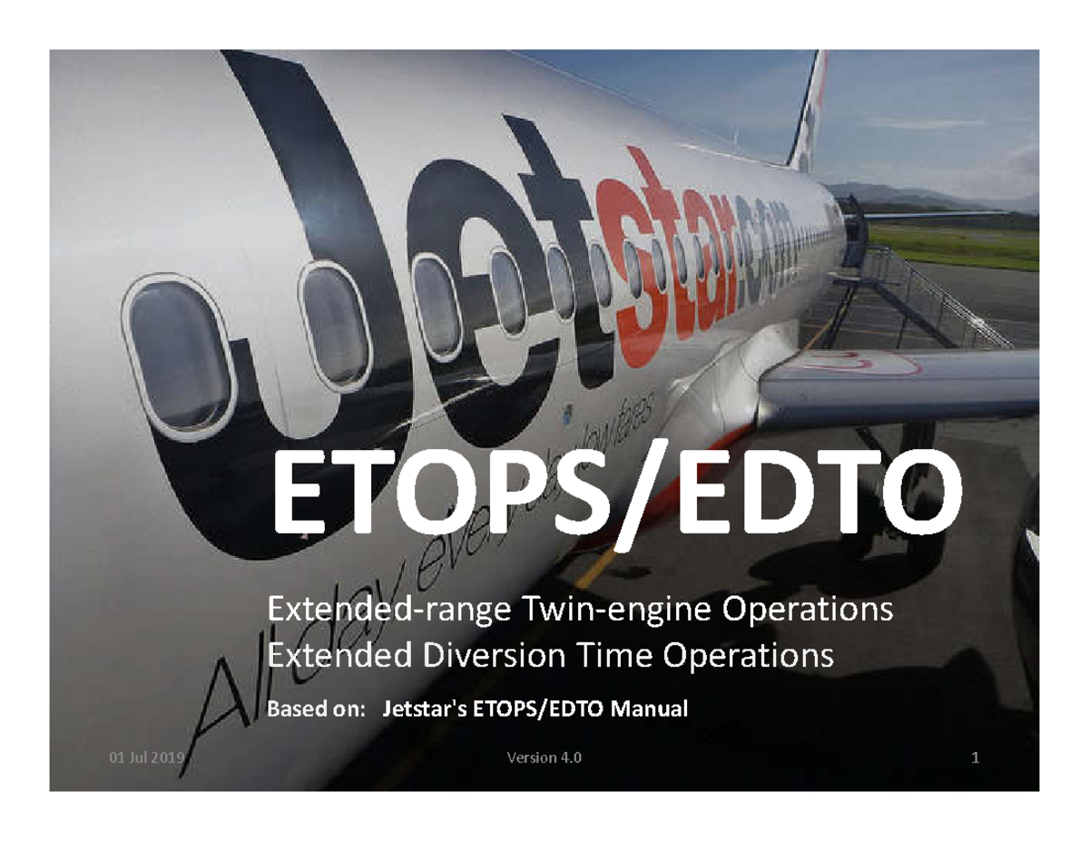 JQ Etops Refresher Training (V4) - ETOPS/EDTO Extended-range Twin ...