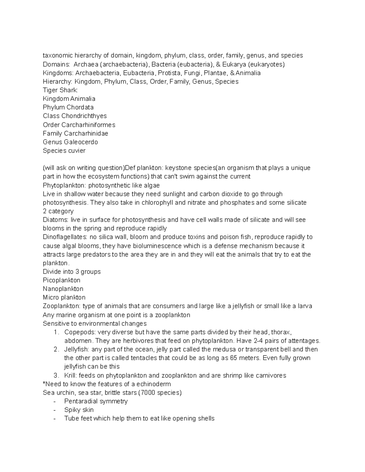 Aice marine Classification and biodiversity - taxonomic hierarchy of ...