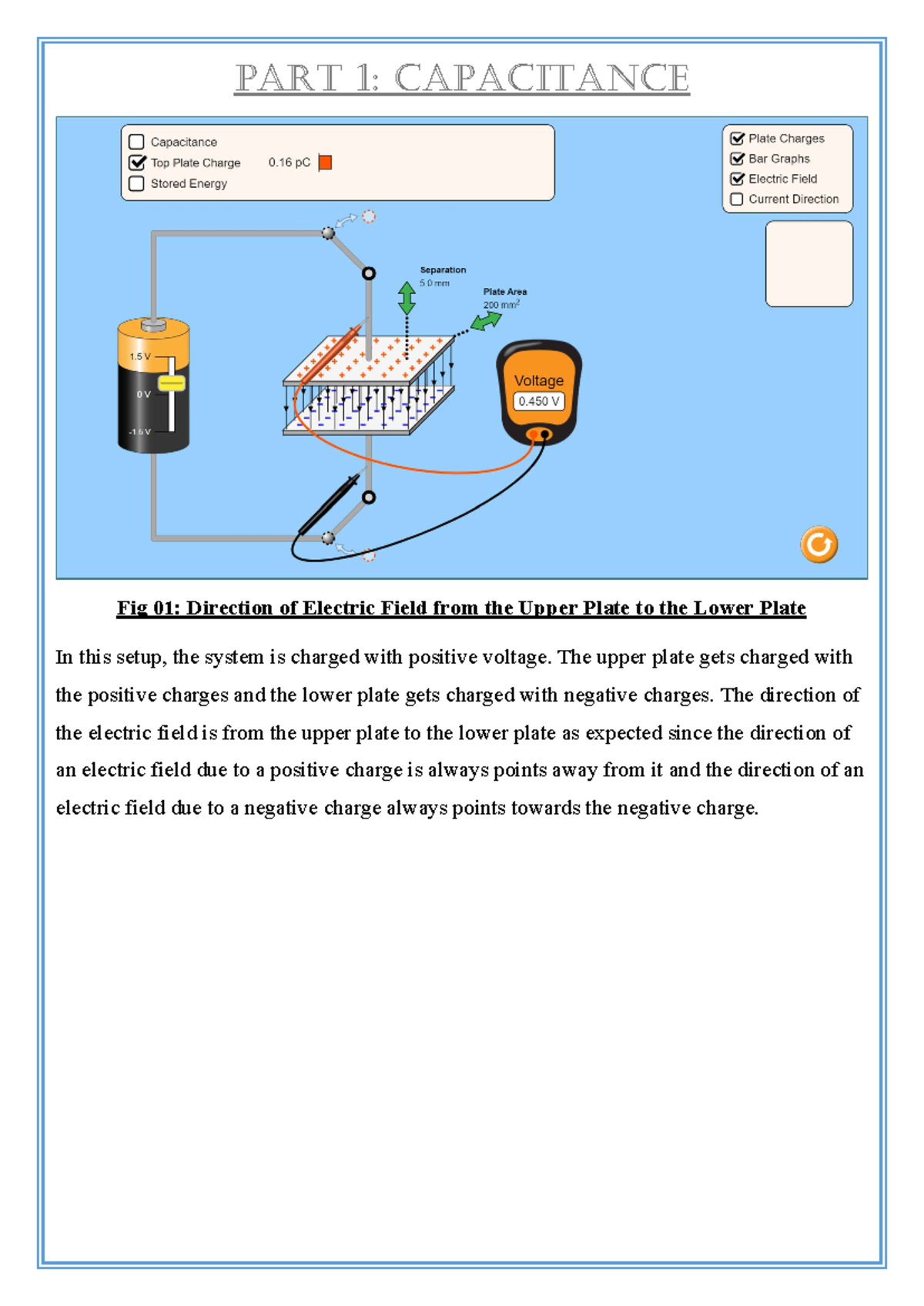 Physics Phet Capacitance and Resistance Lab Report - Part 1 ...