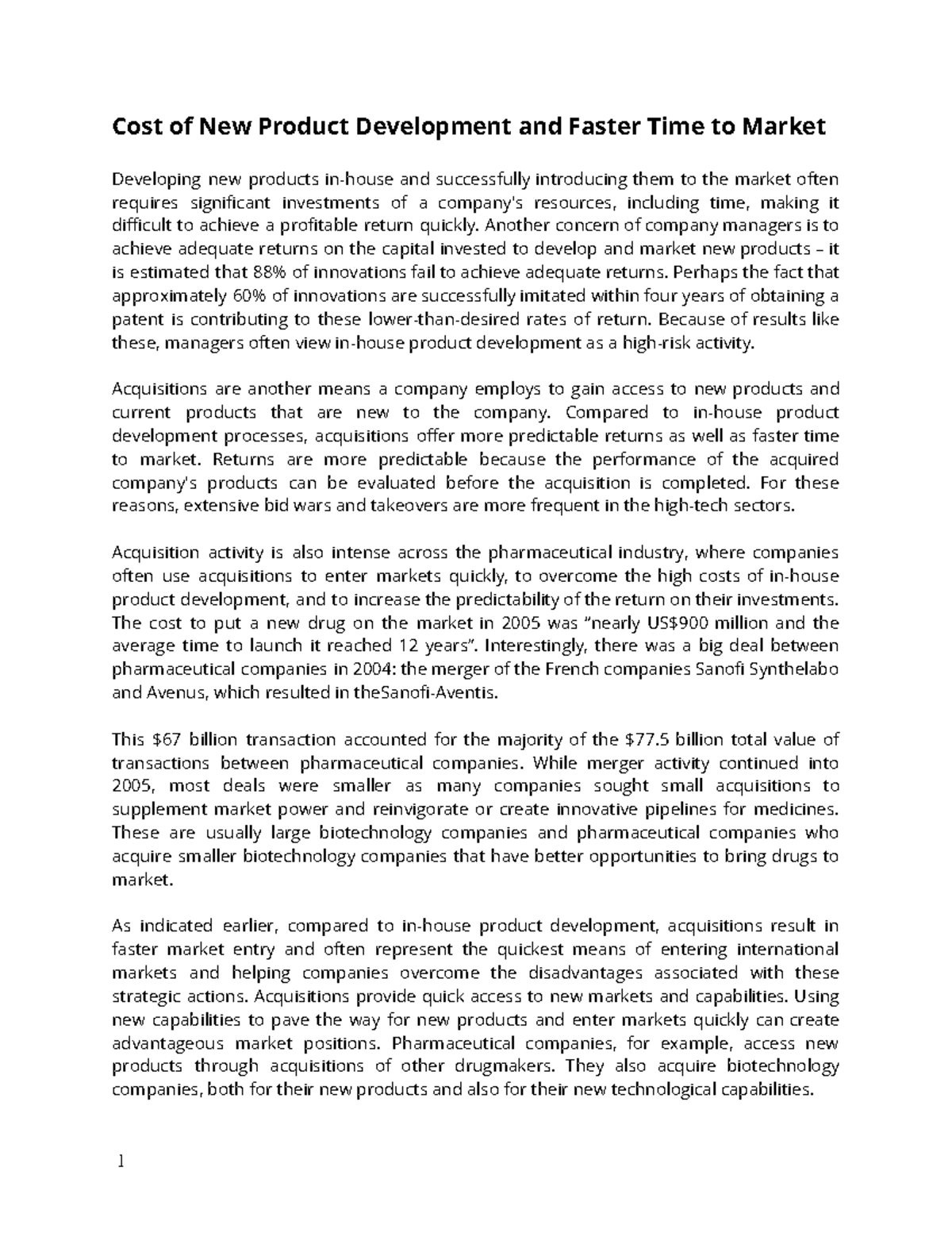Development of new products. - Cost of New Product Development and ...