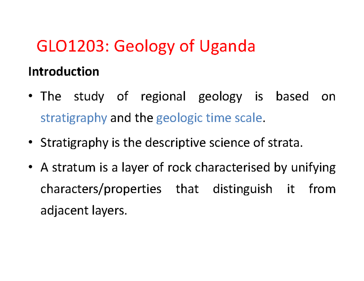 Geology of Uganda part one - GLO1203: Geology of Uganda Introduction ...
