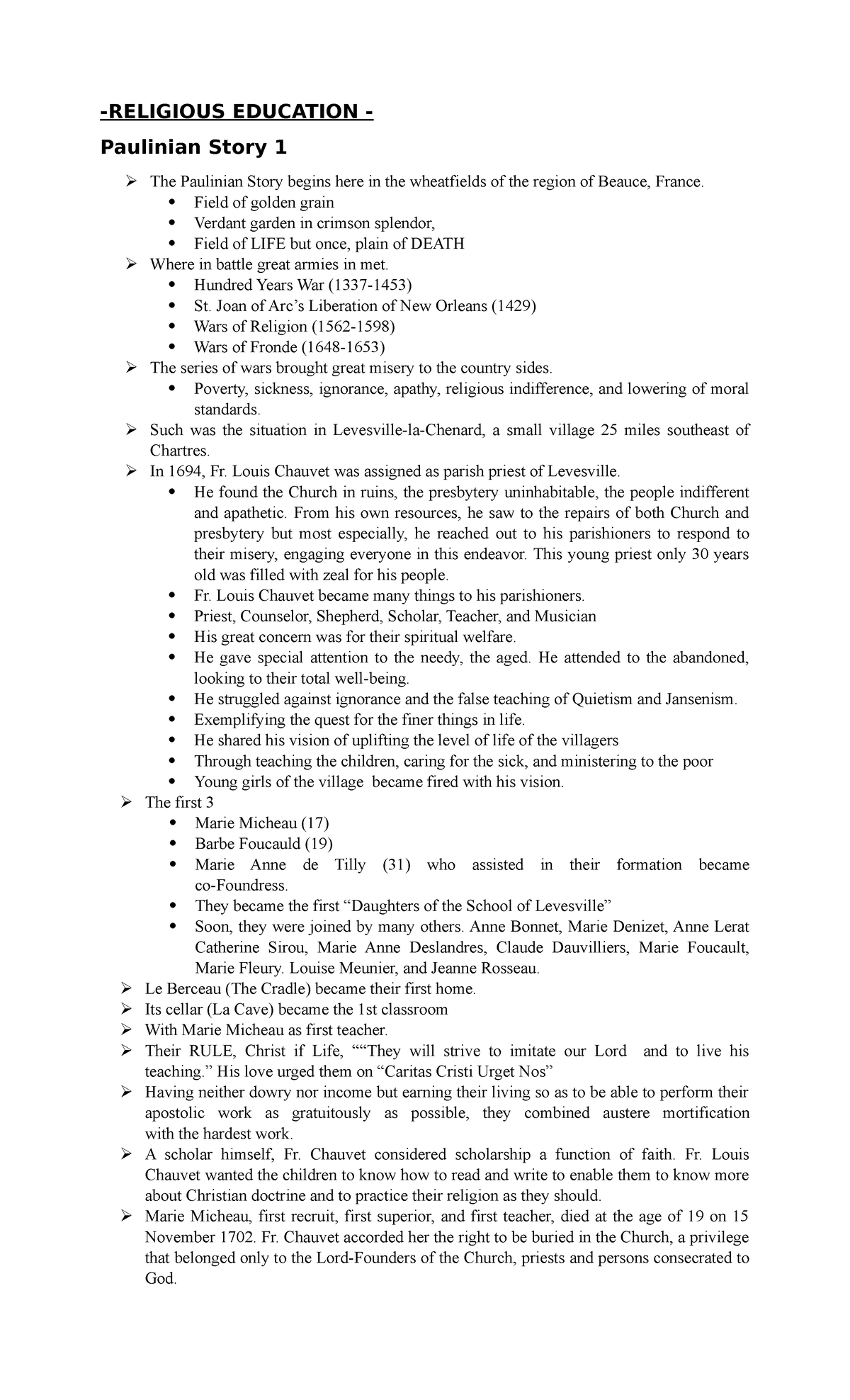 Religious-Education - Notes Grade 11 -RELIGIOUS EDUCATION - Paulinian ...