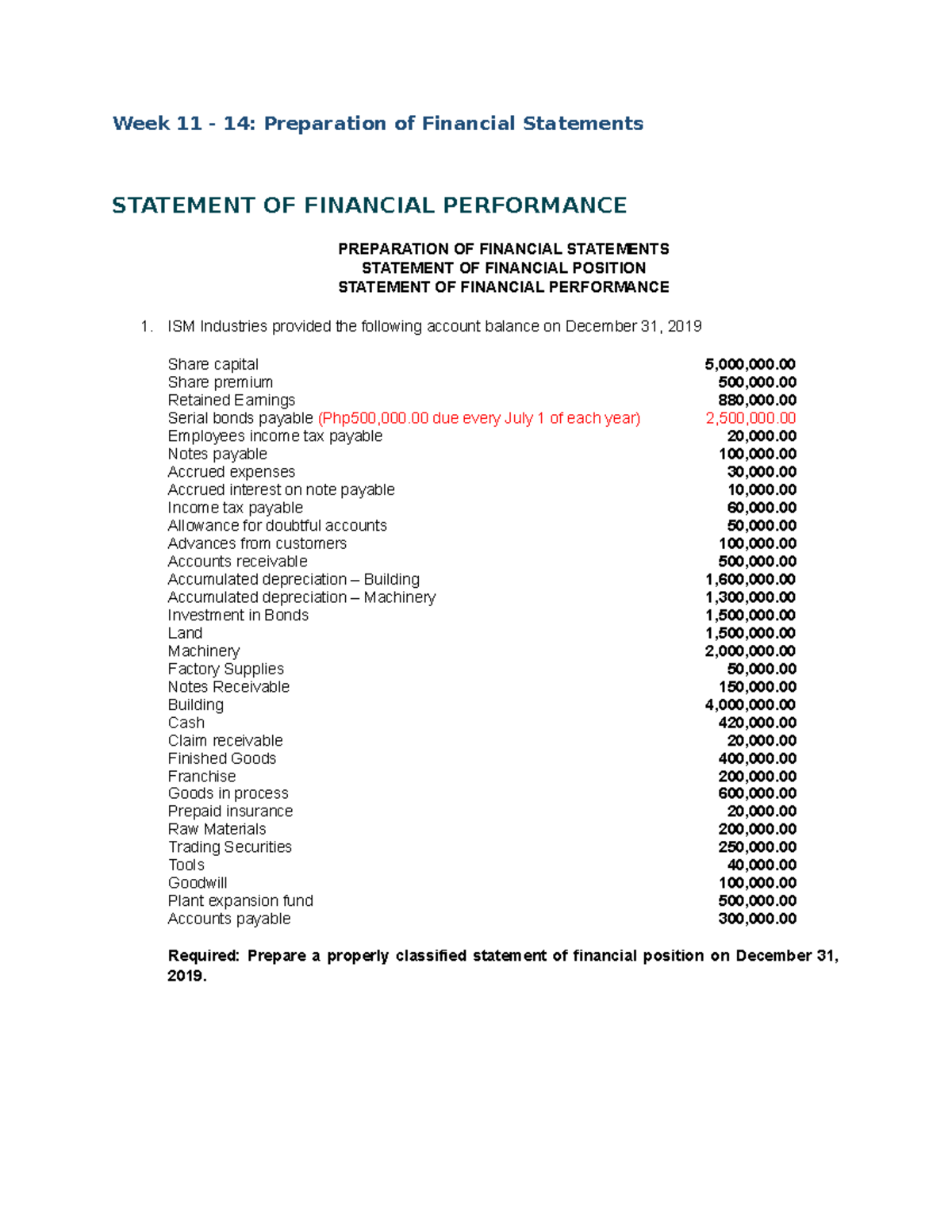 ACTG 431 Week 11 - 14 Preparation of Financial Statements - Week 11 ...