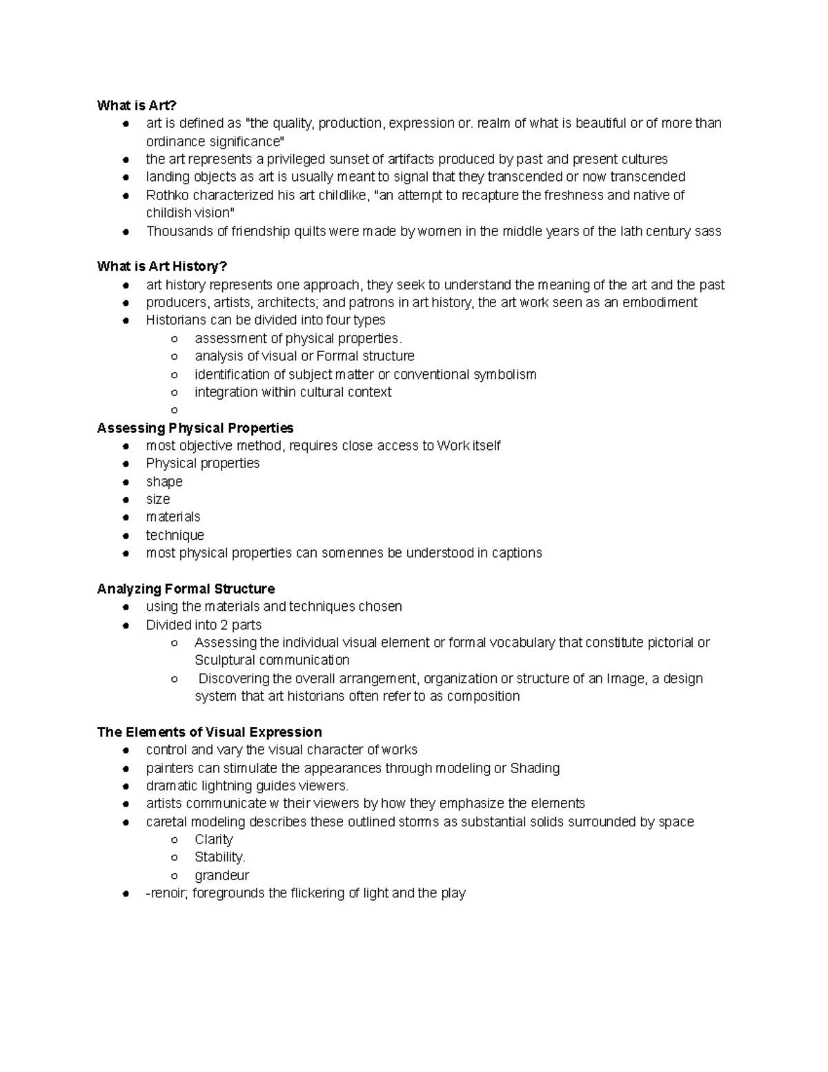 Stokstad Introduction - What is Art? art is defined as "the quality ...