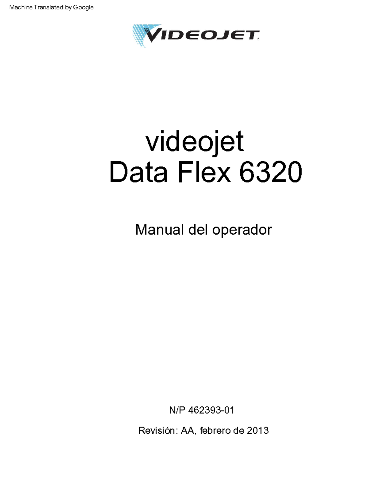 Data Flex-6320-Operator-Manual -Videojet - Manual del operador Data ...