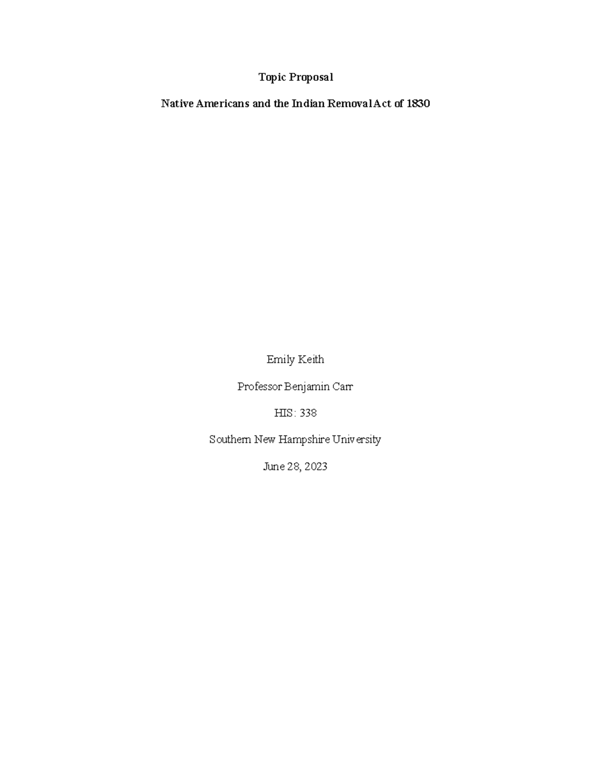 1-3 Milestone 1 - Topic Proposal - Topic Proposal Native Americans and ...