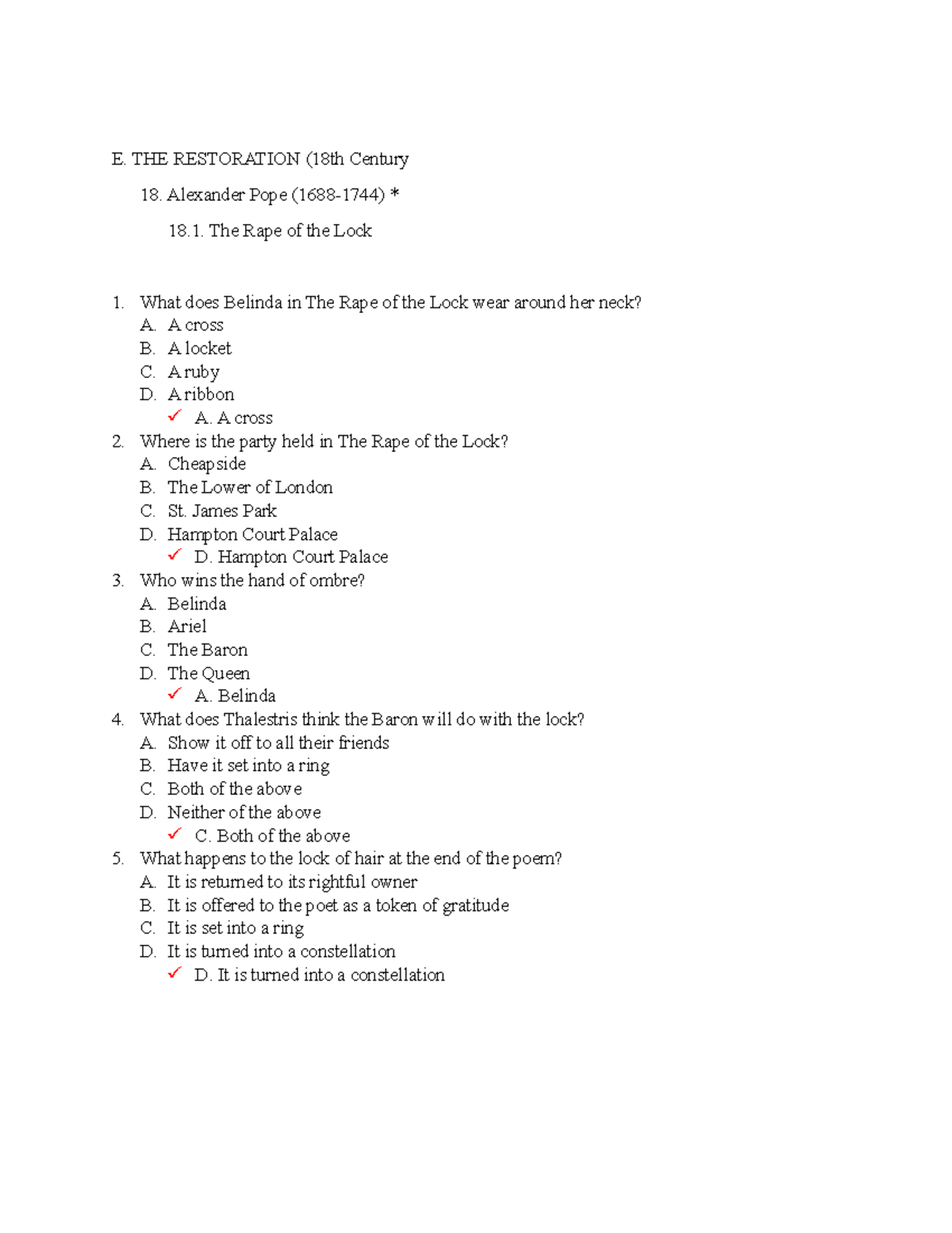 Detailed lesson plan in english 10 4as - E. THE RESTORATION (18th ...
