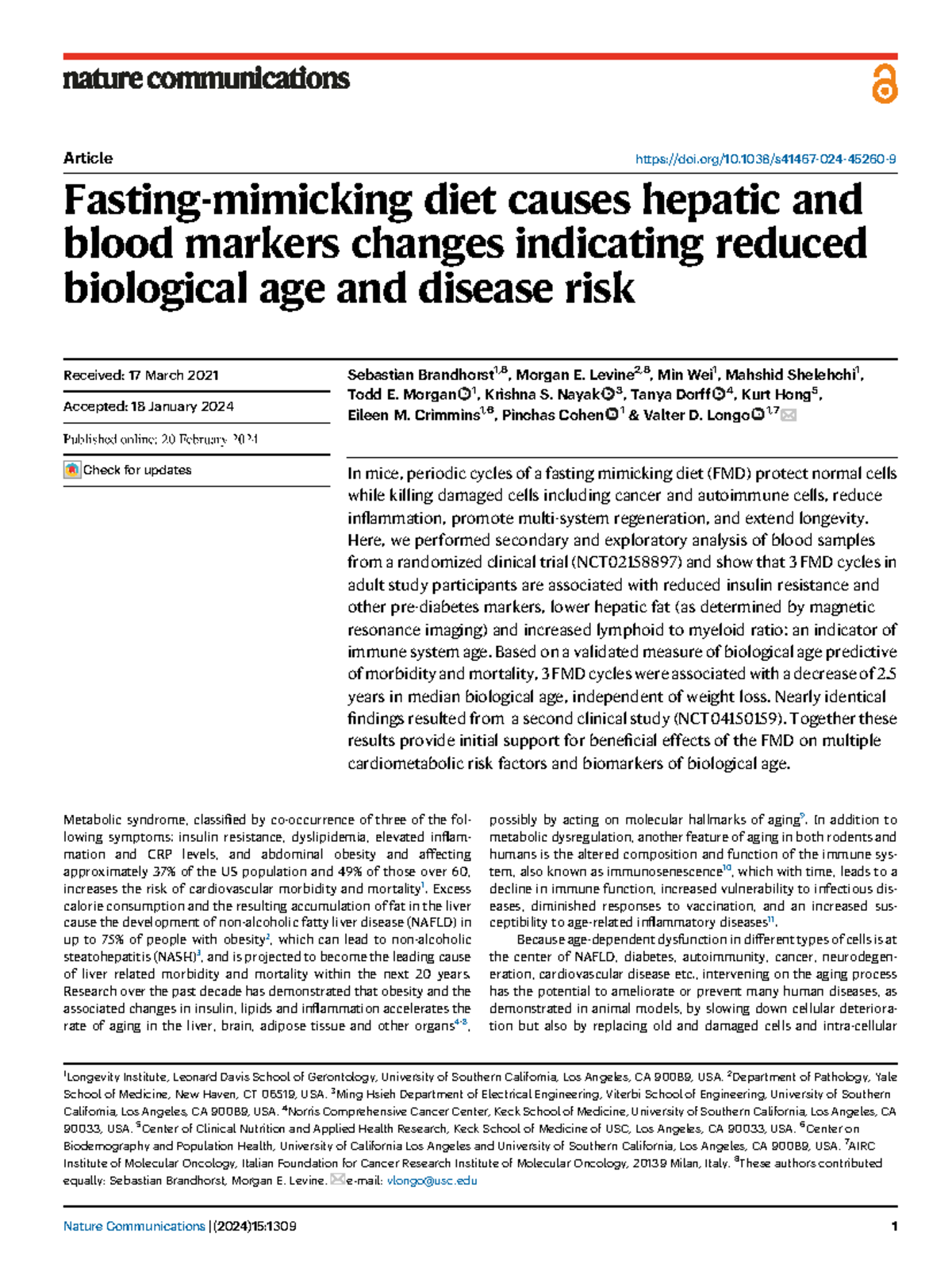 S41467 024 45260 9 - Hhk - Fasting-mimicking diet causes hepatic and ...