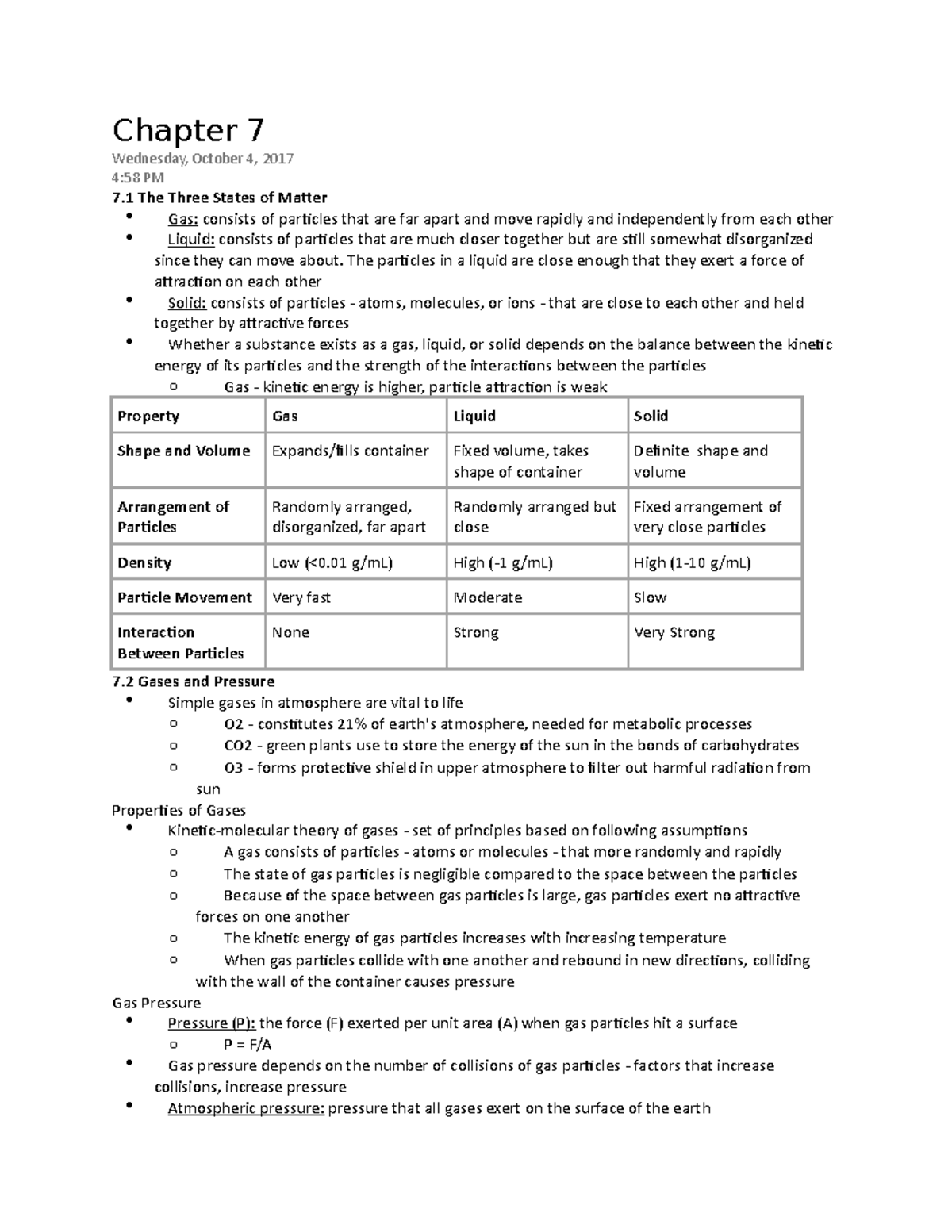 Chapter 7 Notes - Chapter 7 Wednesday, October 4, 2017 4:58 PM 7 The ...