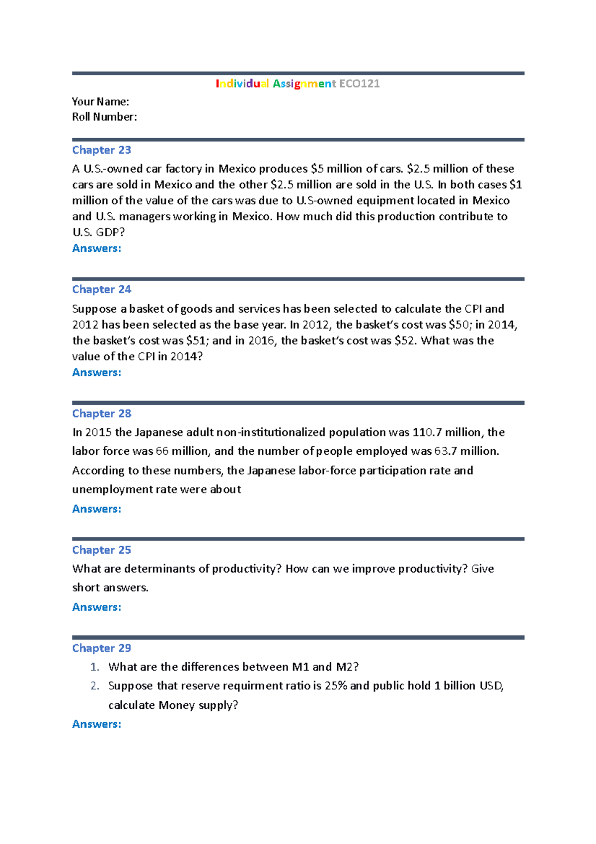 IA-Full-ECO121 - iaeco121 - Individual Assignment ECO Your Name: Roll ...