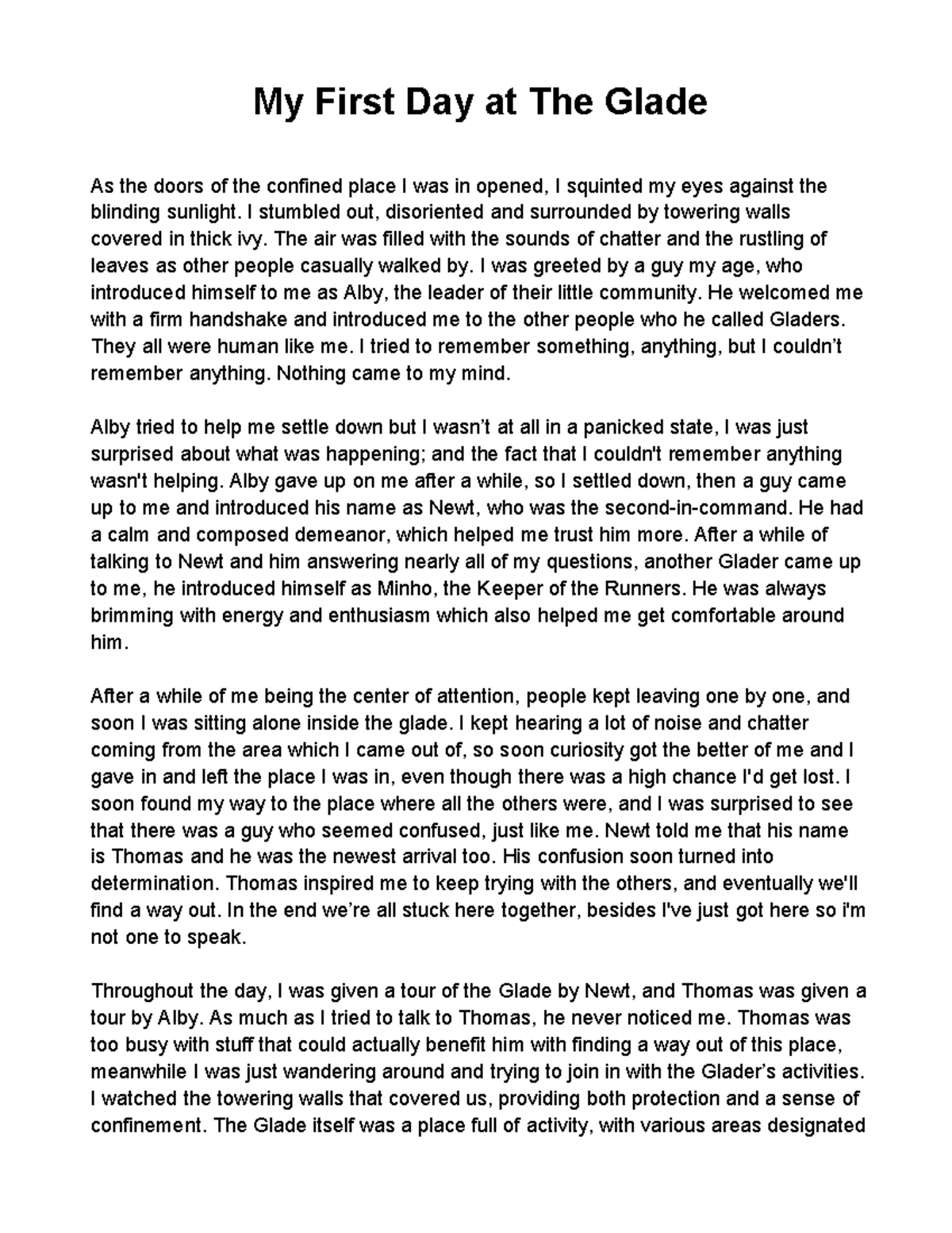 Narrative Writing - This was made for a english assignment. - My First ...