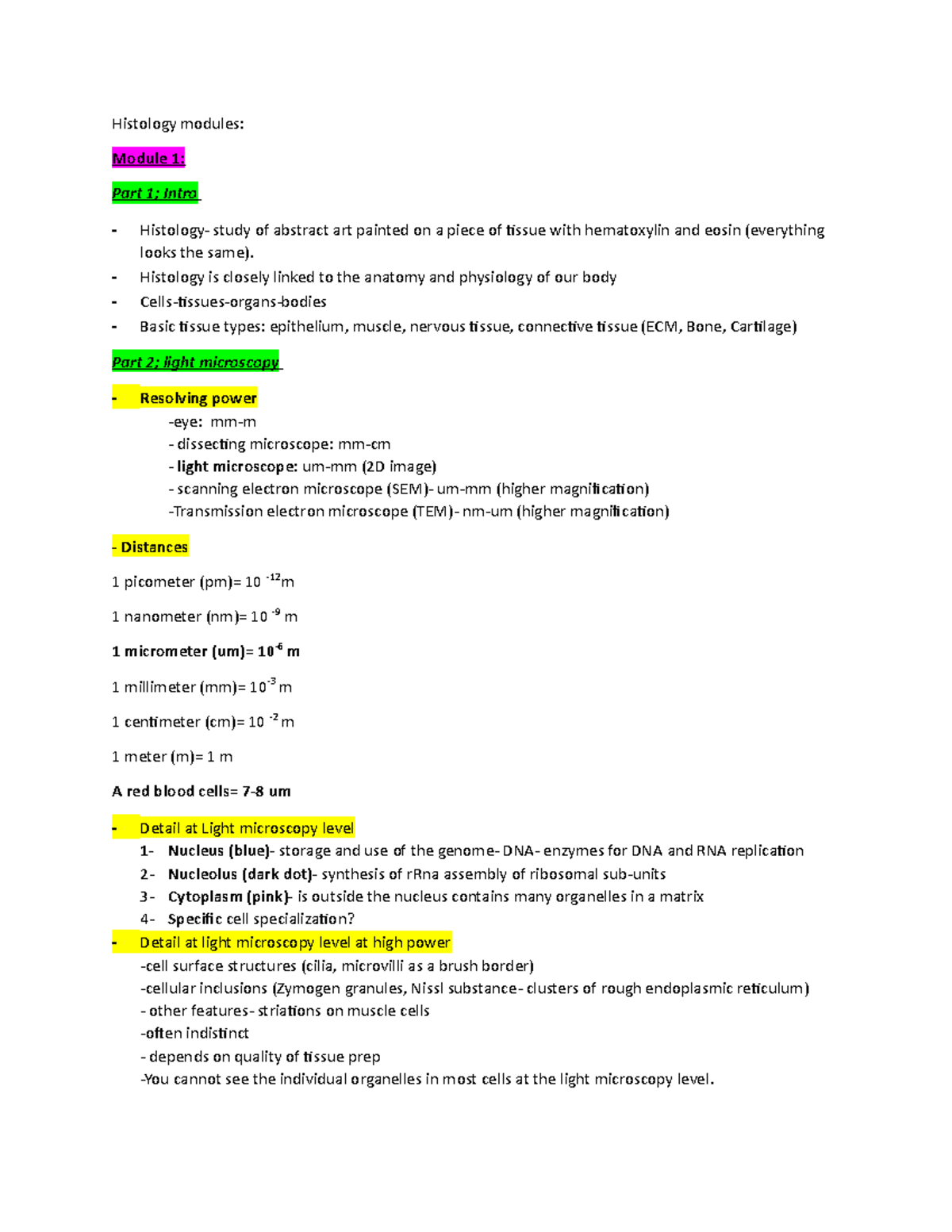 Basic modules - Histology modules: Module 1: Part 1; Intro - Histology- study of abstract art ...