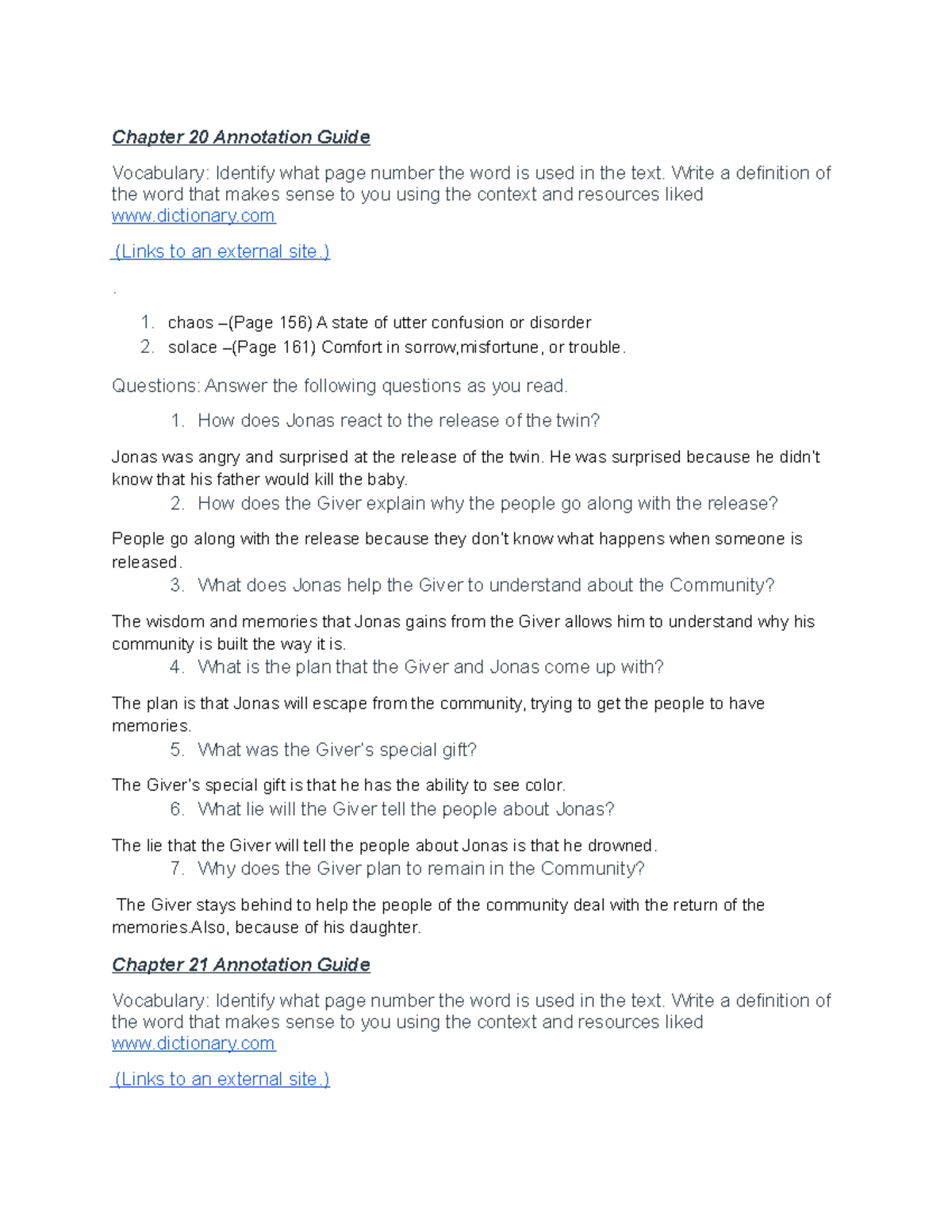 Chapter 20 Annotation Guide - Chapter 20 Annotation Guide Vocabulary ...