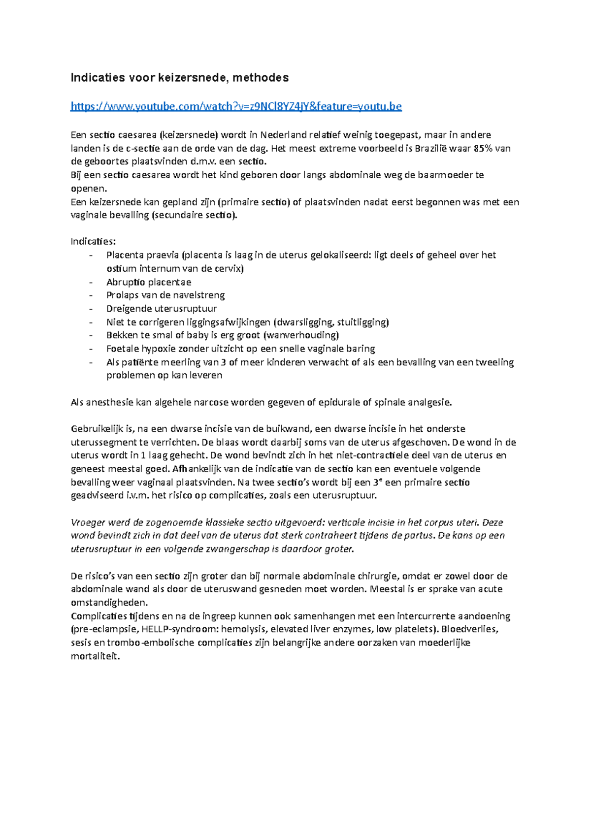 Indicaties voor keizersnede, methodes, verschillende liggingen foetus ...
