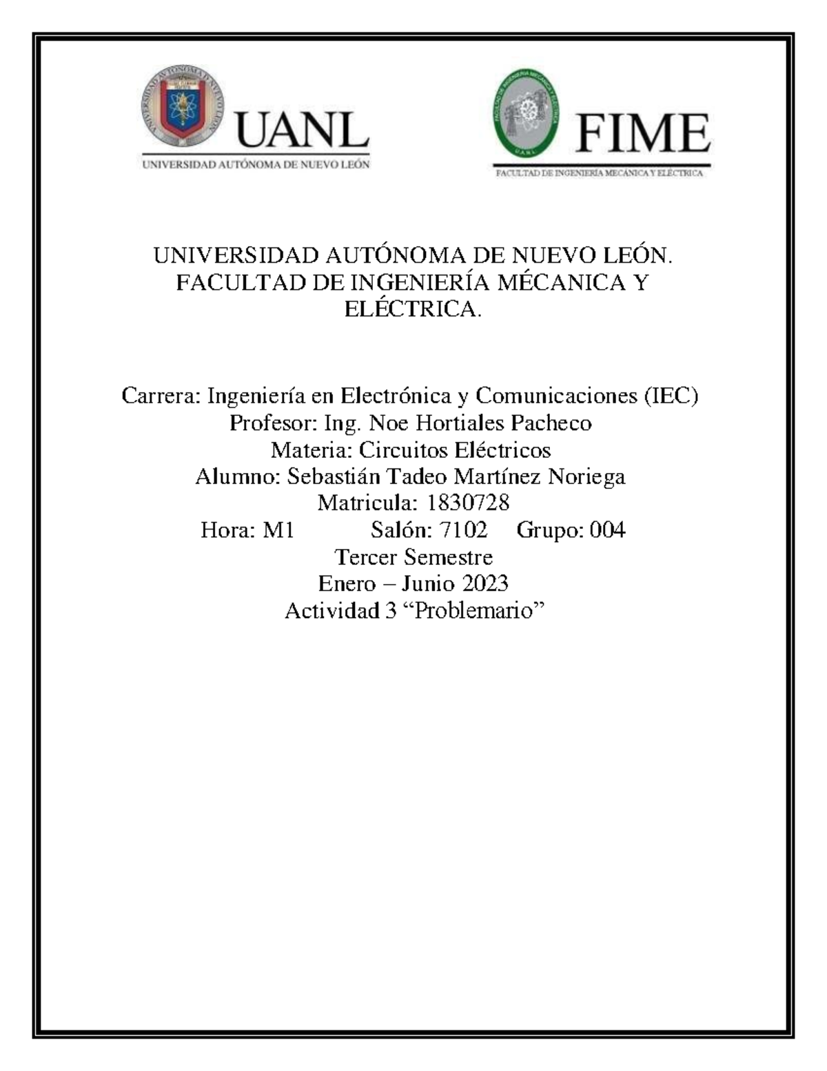 AF 3 STMN 1830728 - Física 4 - UNIVERSIDAD AUTÓNOMA DE NUEVO LEÓN ...