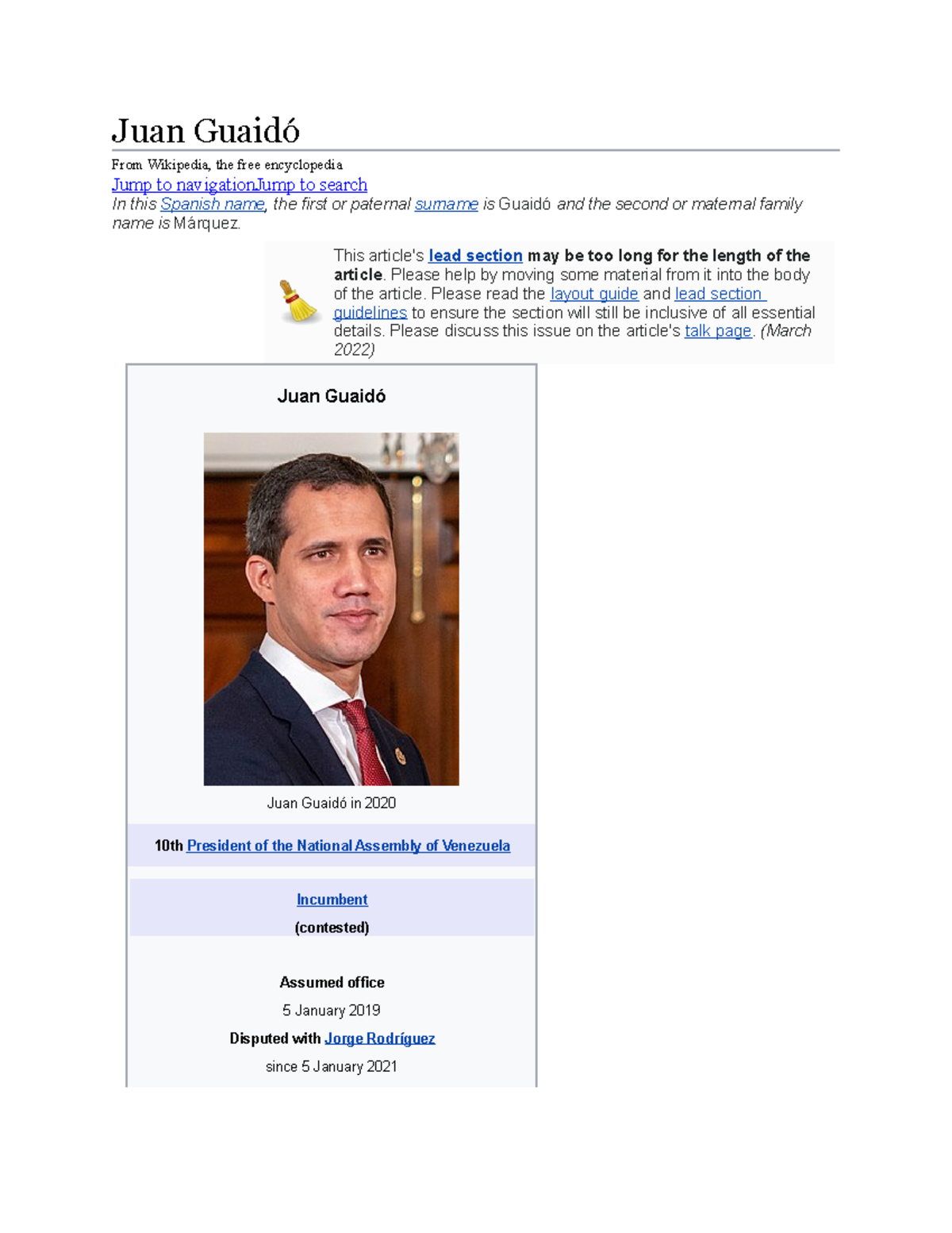 77 - answer key - Juan Guaidó From Wikipedia, the free encyclopedia ...