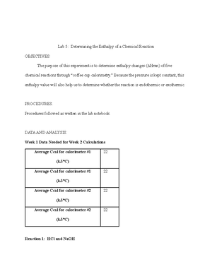 Lab 2 - Alka Seltzer Lab Report - Data Analysis Report: Experiment 2 ...