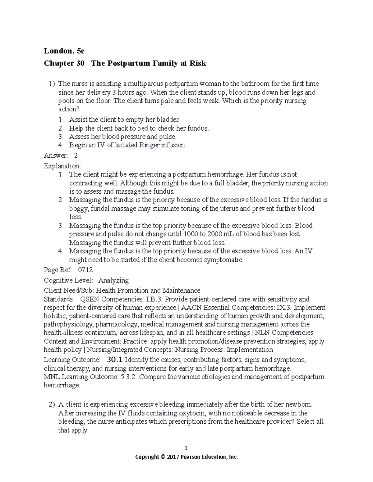 0134142357 ch30 TB - These are practice questions - London, 5e Chapter ...